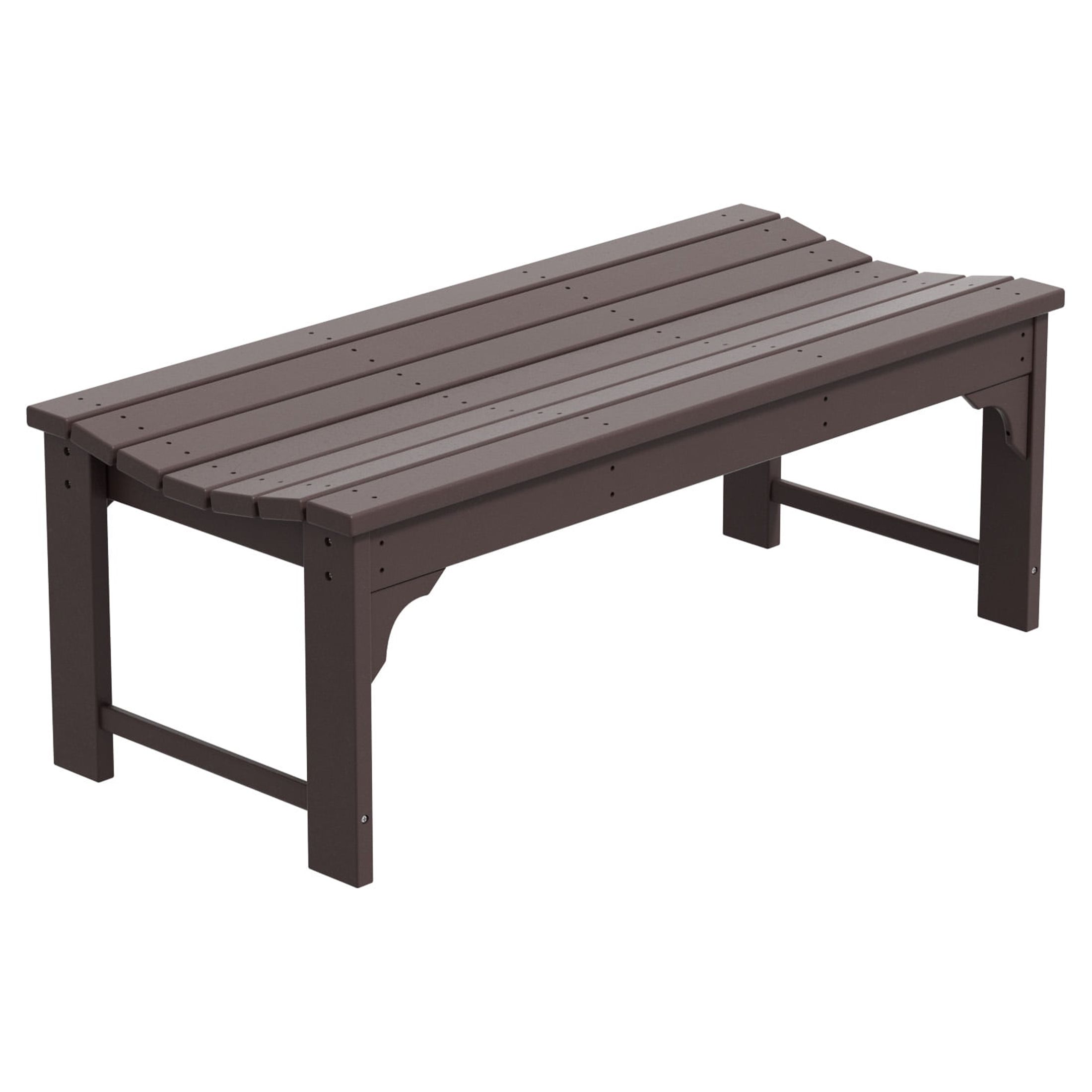 Outdoor Living and Style 51" Brown Rinjani Teak Outdoor Patio Backless ...
