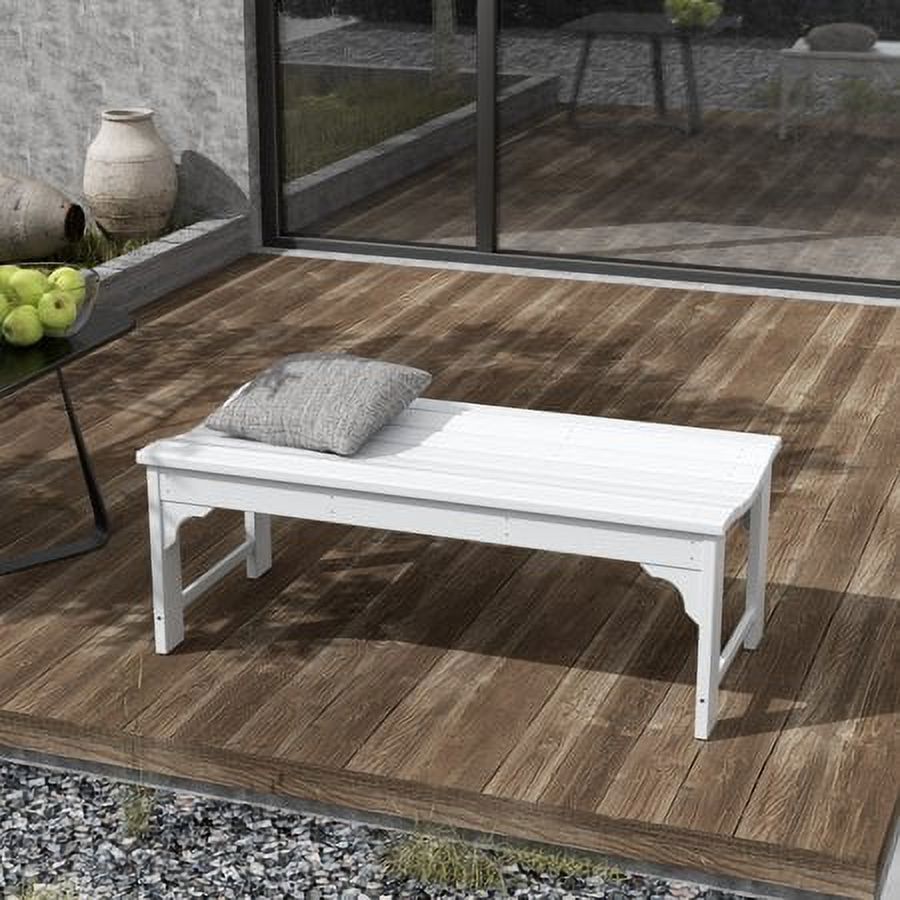 GARDEN Plastic Adirondack Backless Outdoor Bench for Patio Entryway ...