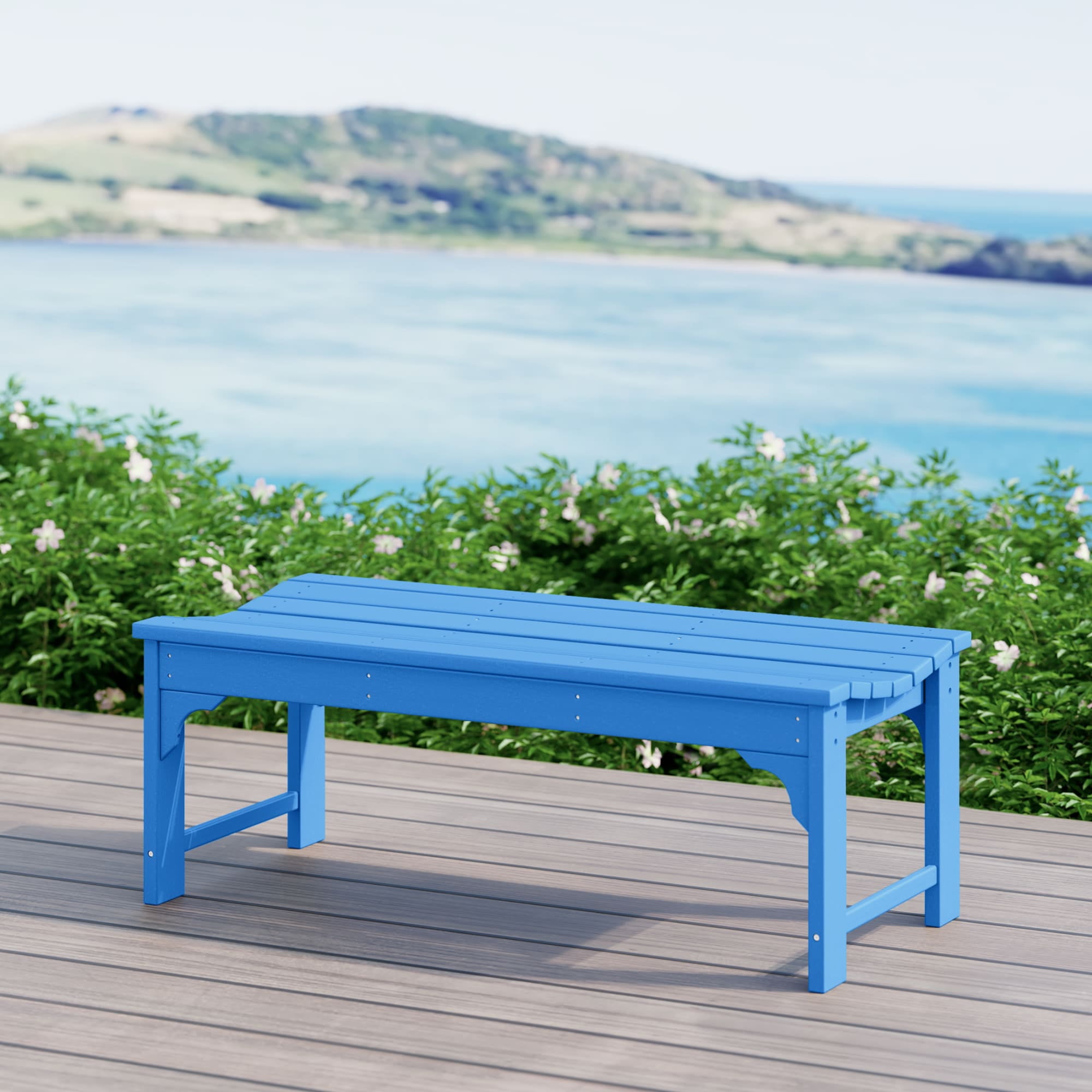 WestinTrends Malibu 46" length backless Outdoor Garden Bench, Pacific ...