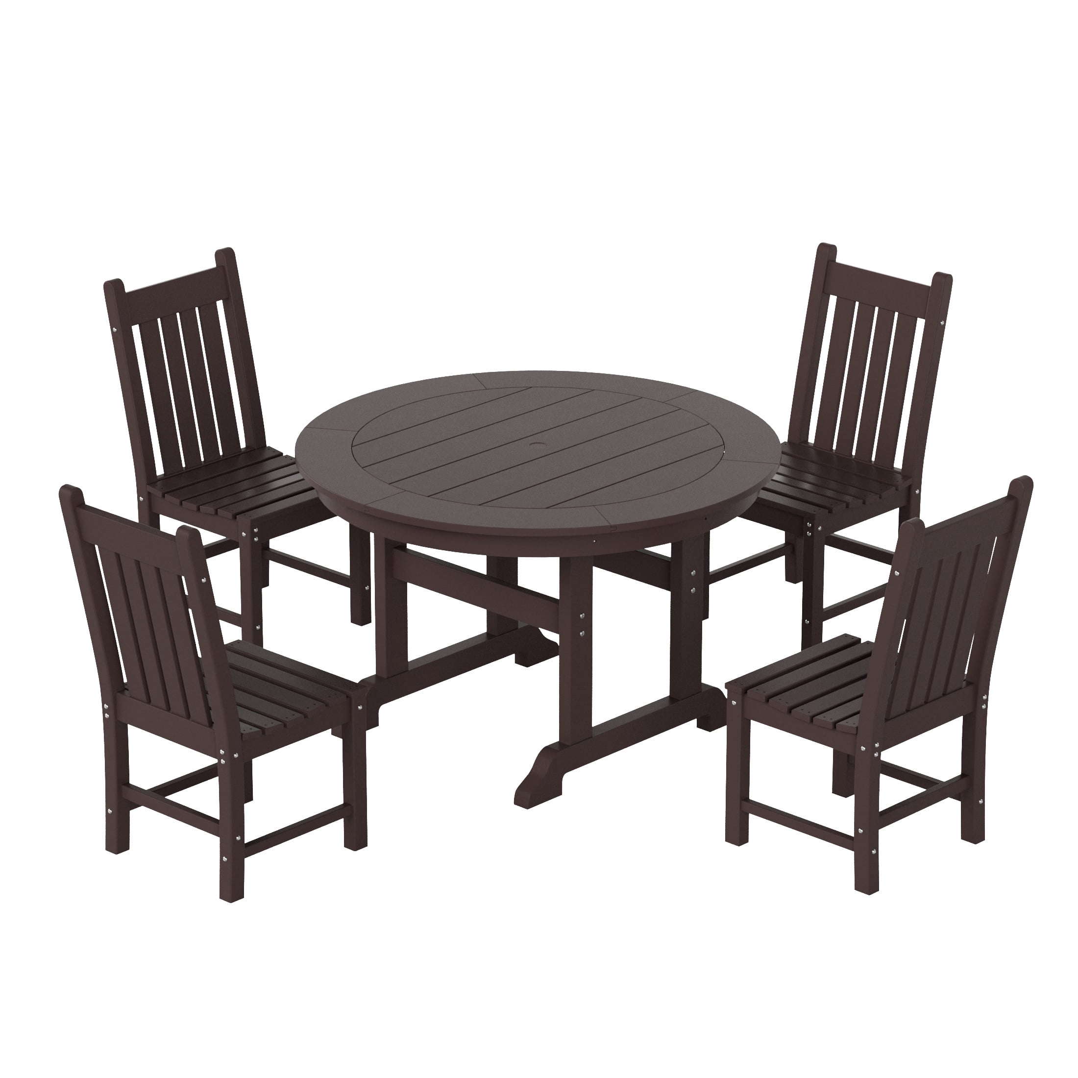WestinTrends Malibu 5 Piece Outdoor Dining Set, All Weather Poly Lumber ...