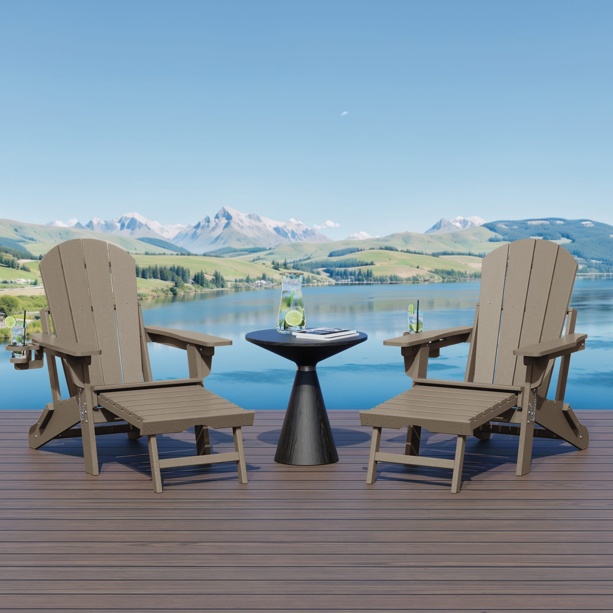 WestinTrends Malibu Folding Adjustable Adirondack Chair with ...