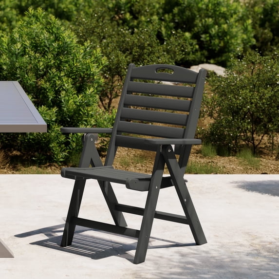 WestinTrends Malibu HDPE Adjustable Highback Folding Patio Dining Chair ...