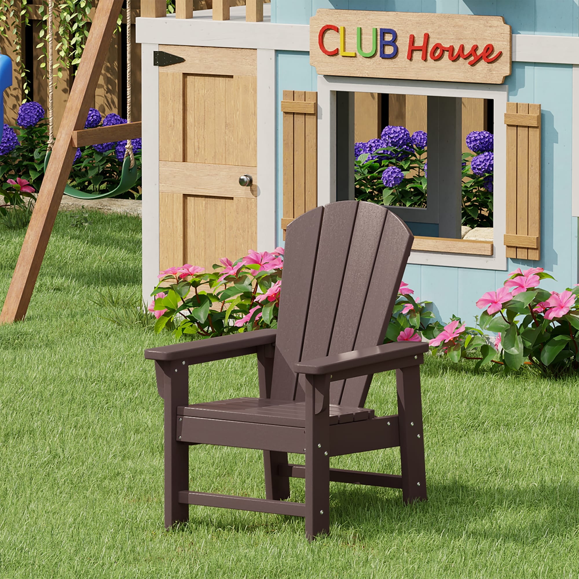 WestinTrends Malibu Kids Outdoor HDPE Adirondack Plastic Patio Chair ...