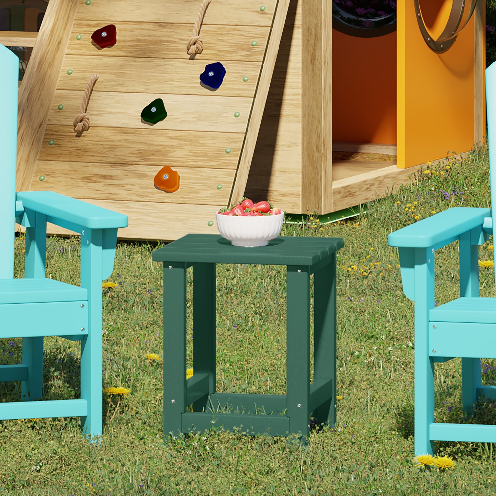 WestinTrends Malibu Kids Outdoor Patio Furniture HDPE Adirondack Square ...