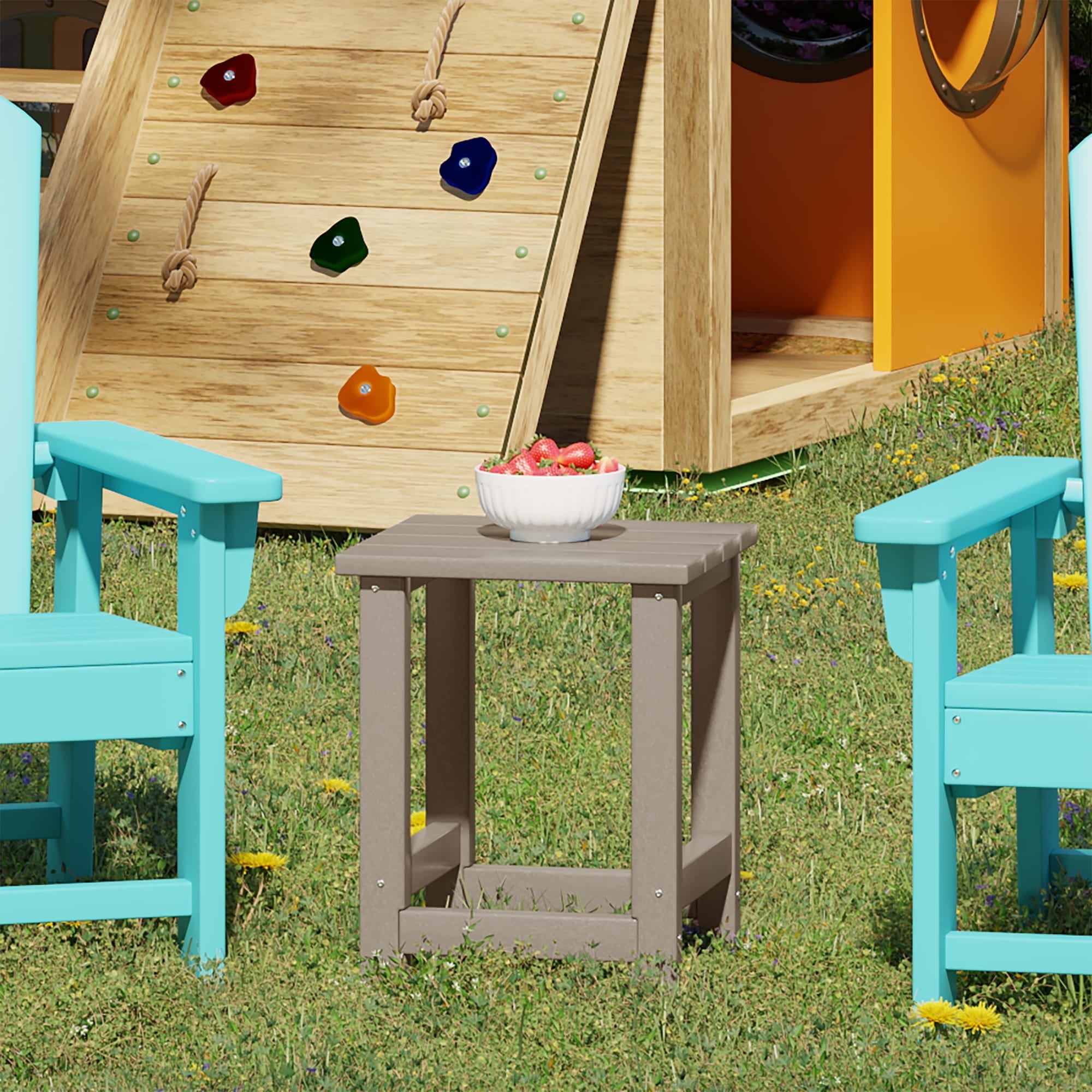 WestinTrends Malibu Kids Outdoor Patio Furniture HDPE Adirondack Square ...