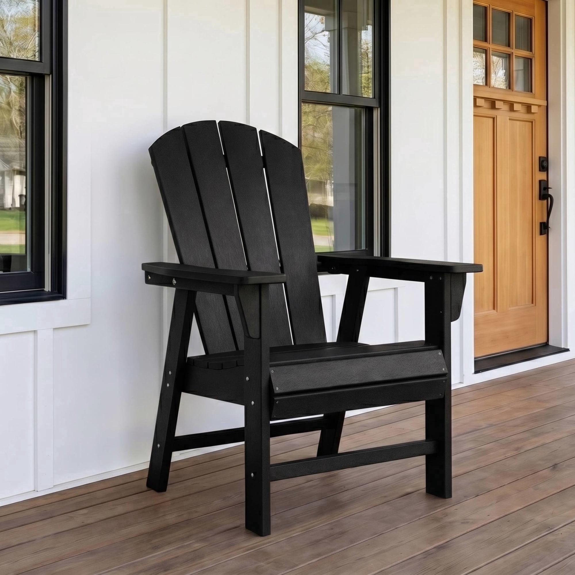WestinTrends Malibu Outdoor HDPE Plastic Modern Adirondack Chair With ...