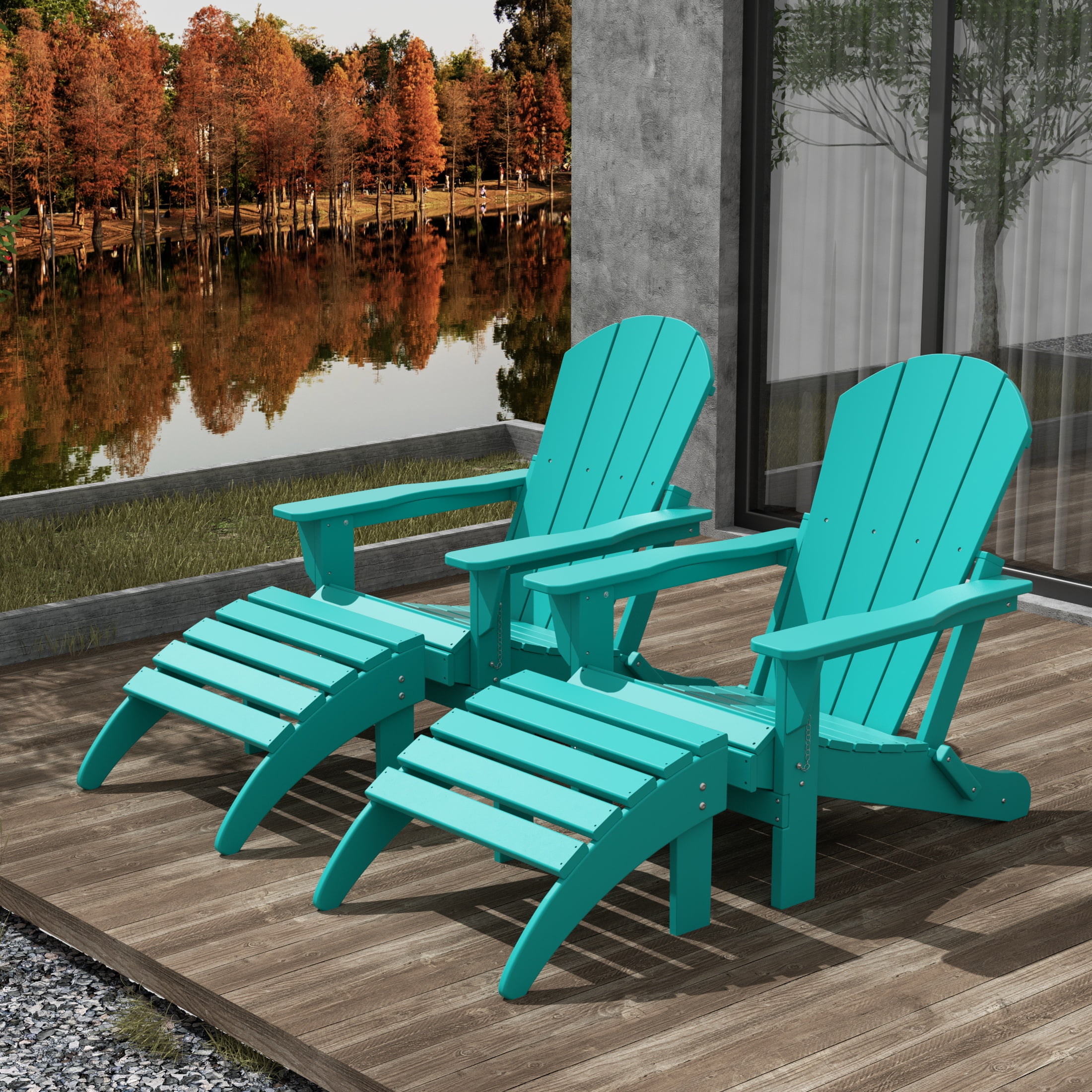 WestinTrends Malibu Outdoor Lounge Chair Set, 4-Pieces Adirondack Chair ...