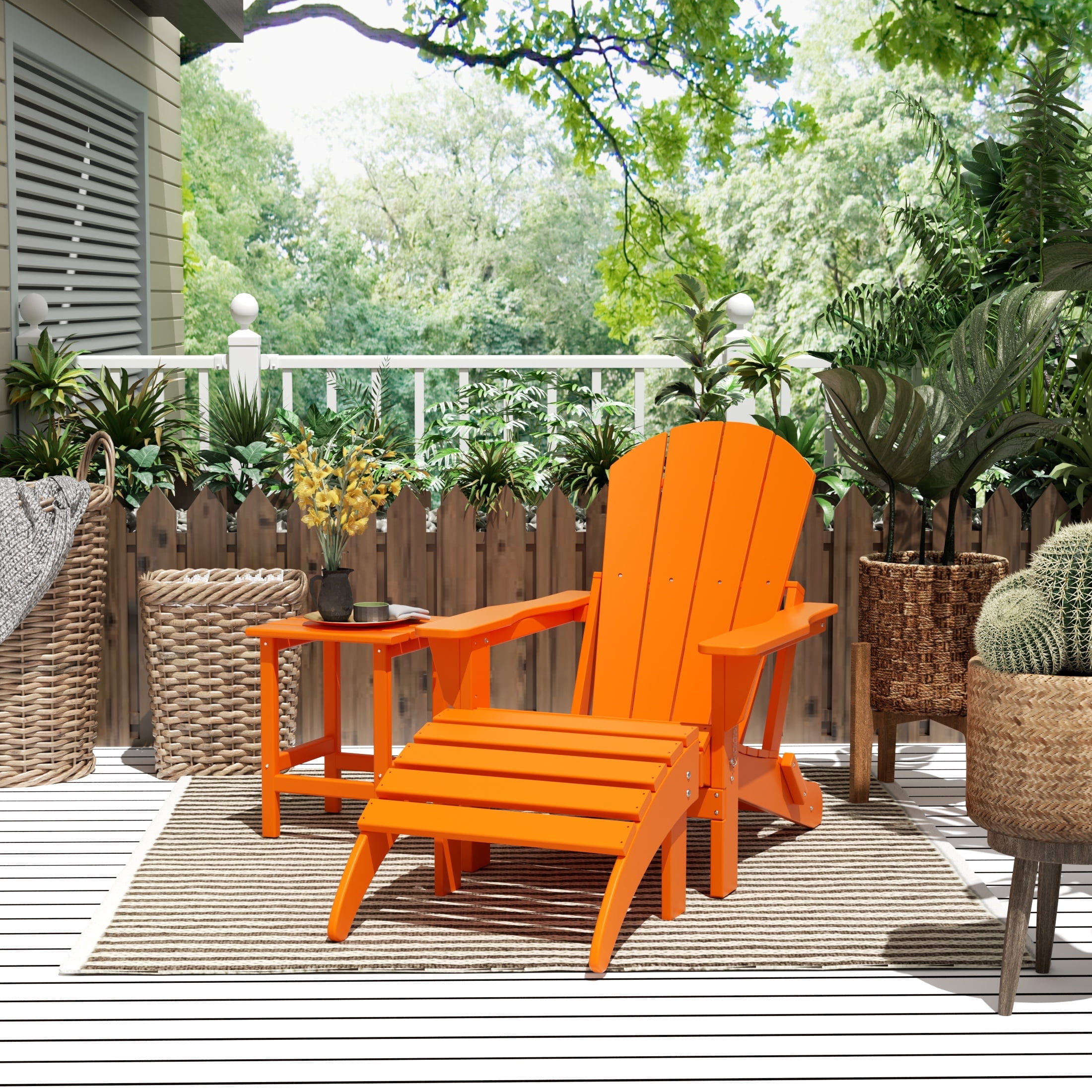WestinTrends Malibu Outdoor Lounge Chairs, 3-Pieces Adirondack Chair ...