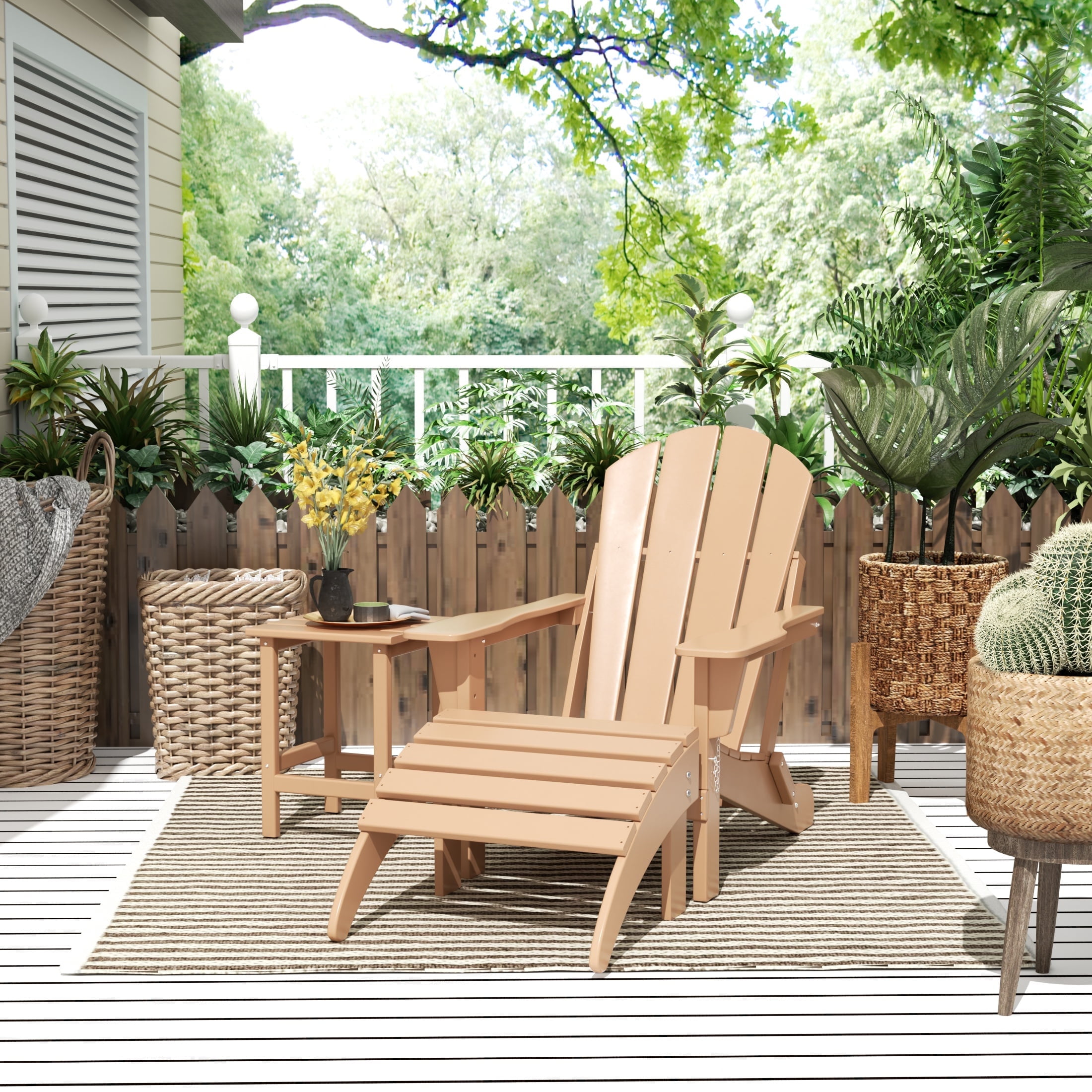 WestinTrends Malibu Outdoor Lounge Chairs, 3-Pieces Adirondack Chair ...