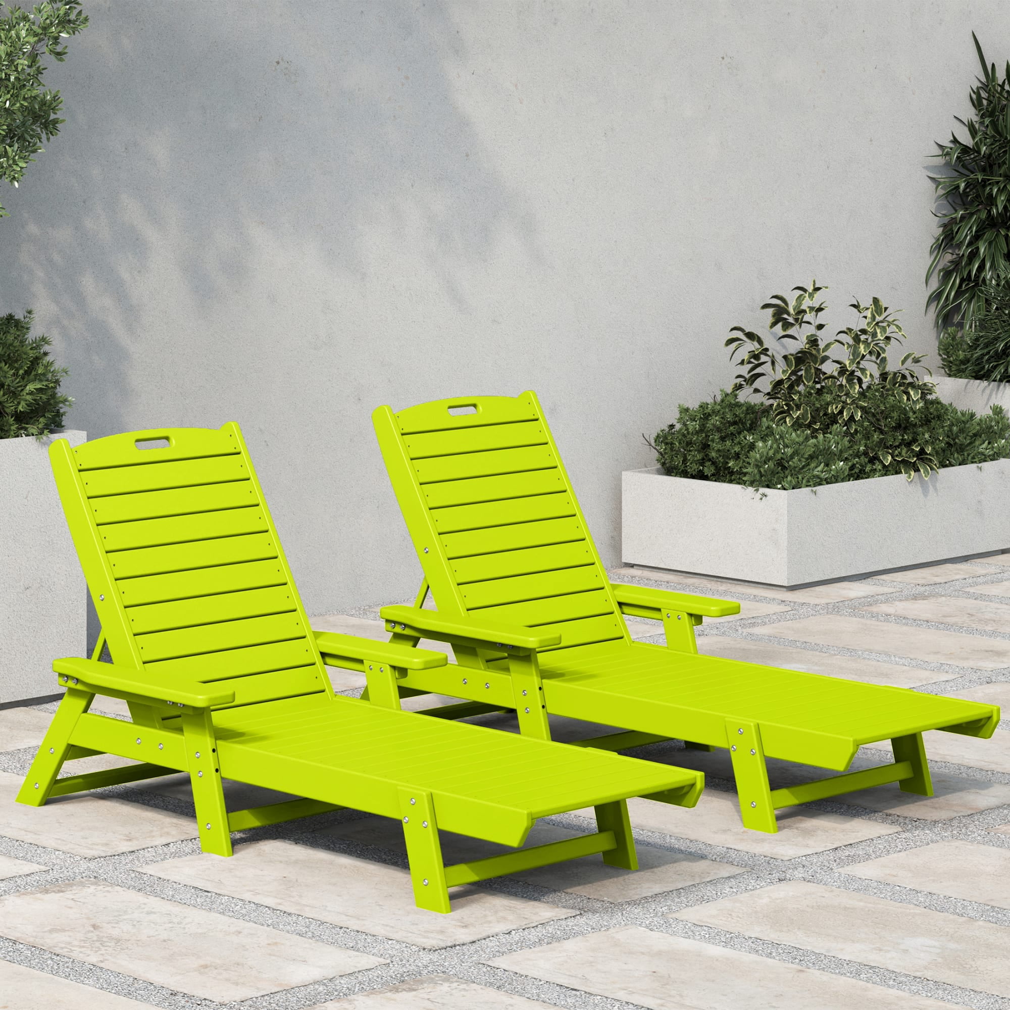 WestinTrends Malibu Outdoor Lounge Chairs Set of 2, All Weather Poly ...
