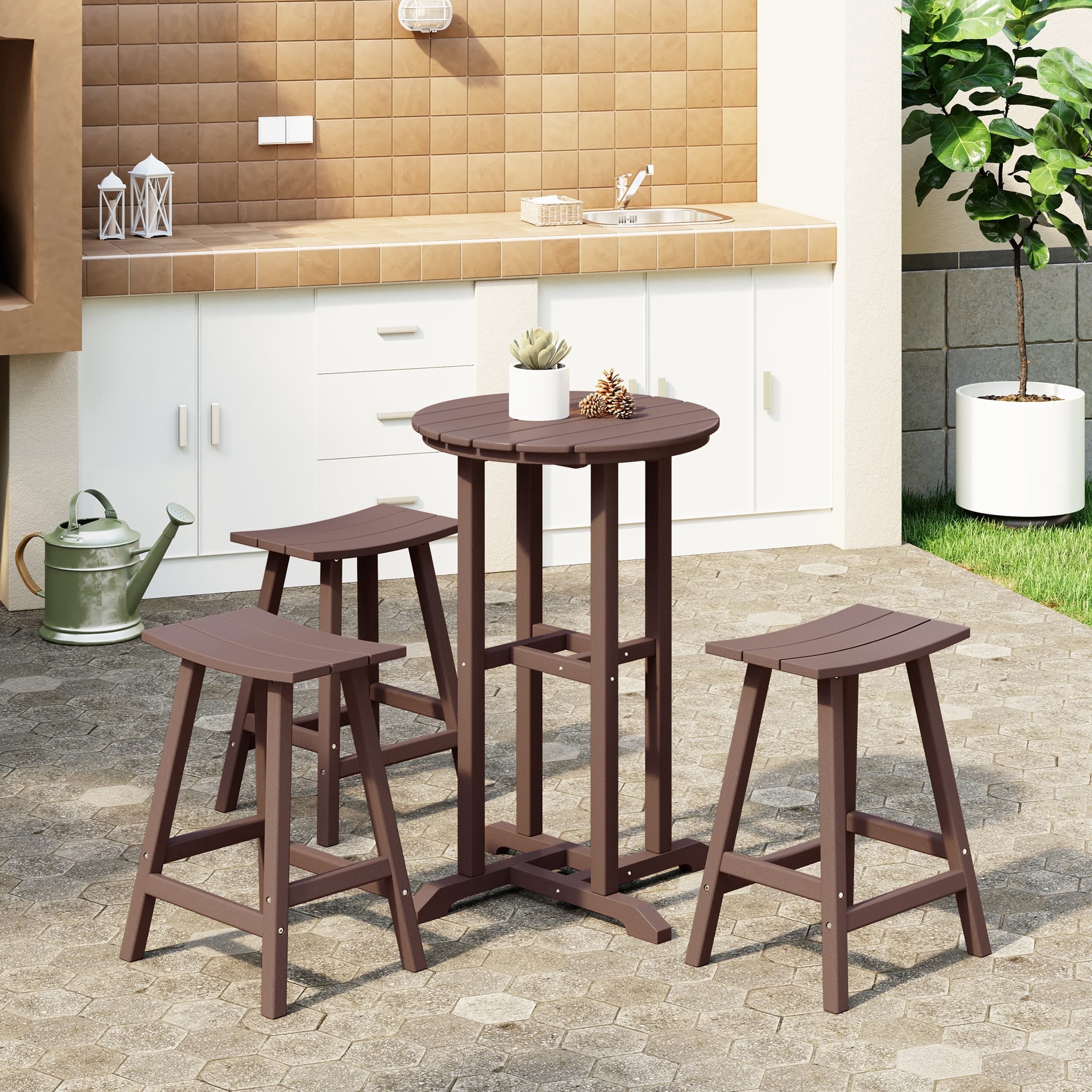 WestinTrends Malibu Outdoor Patio Counter Height Bar Stools Bistro Bar ...