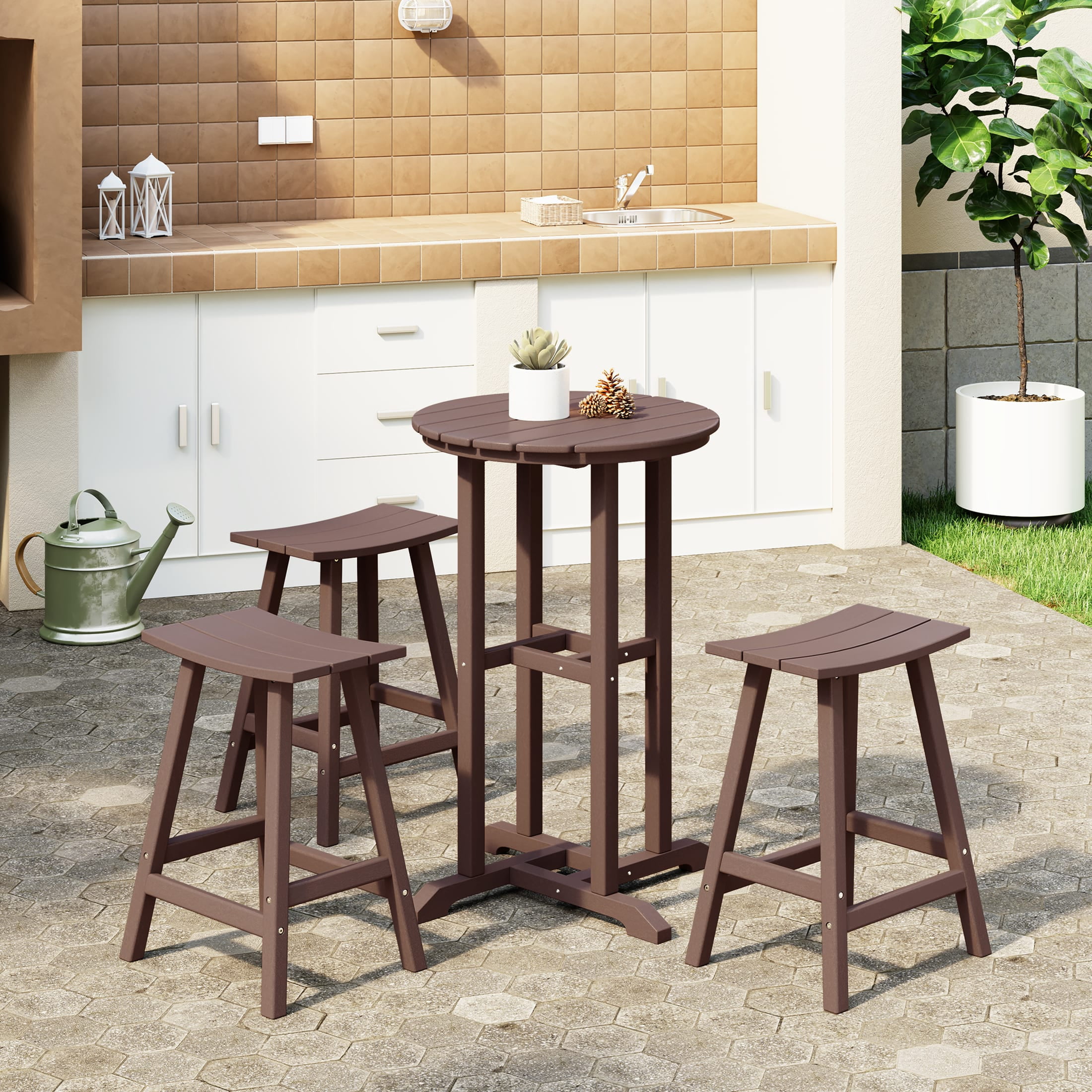 WestinTrends Malibu Outdoor Patio Counter Height Bar Stools Bistro Bar ...