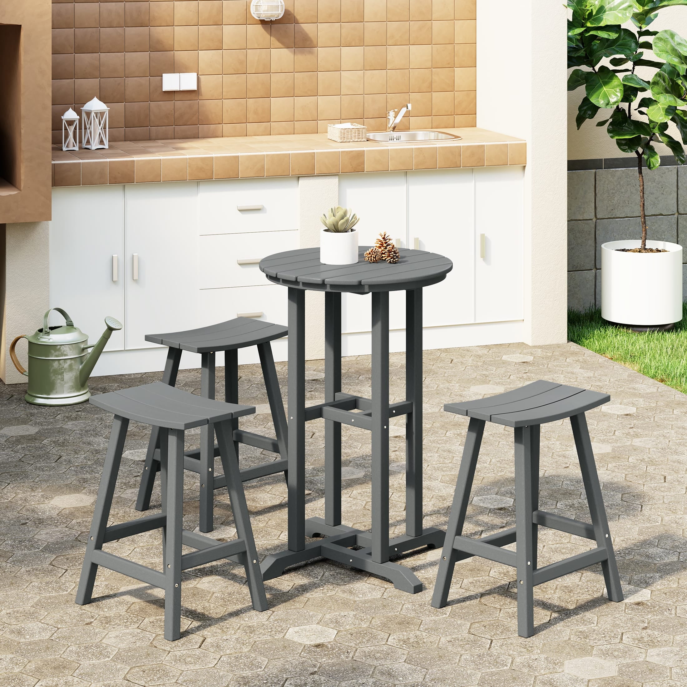 WestinTrends Malibu Outdoor Patio Counter Height Bar Stools Bistro Bar ...