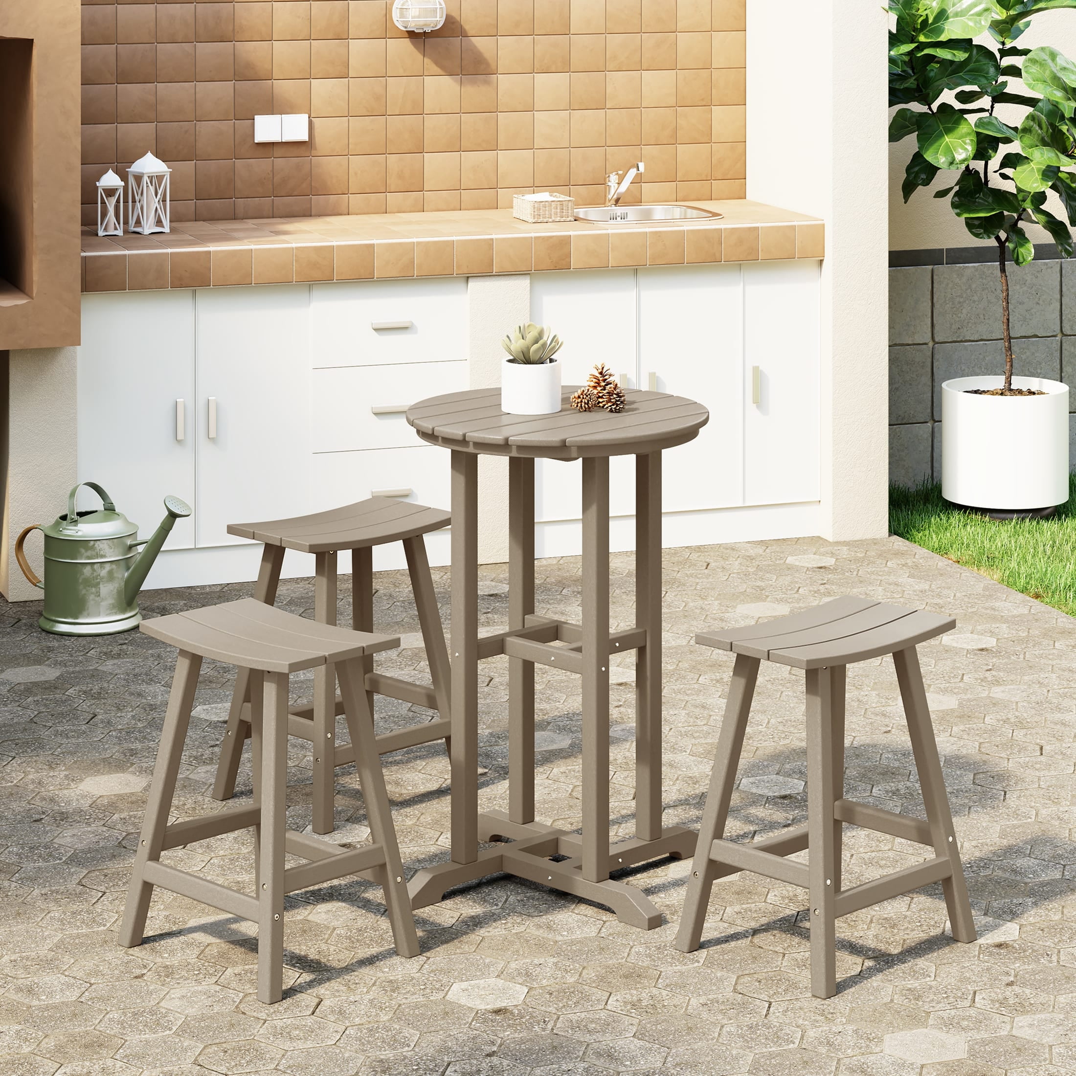 WestinTrends Malibu Outdoor Patio Counter Height Bar Stools Bistro Bar ...