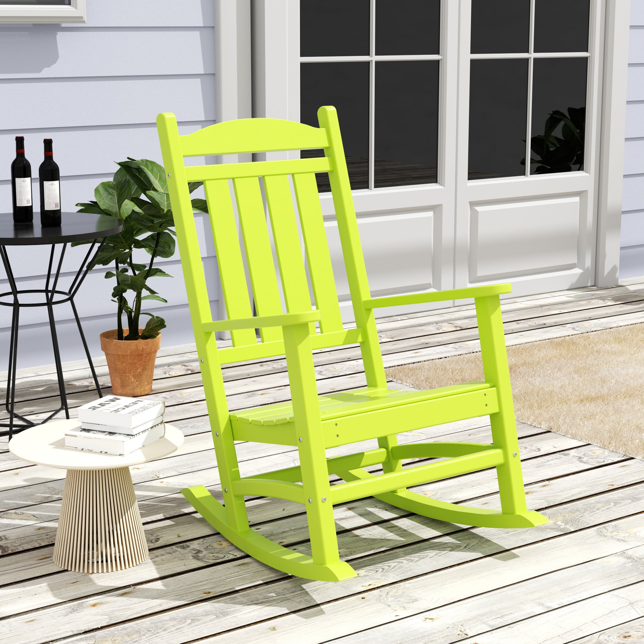 WestinTrends Malibu Outdoor Rocking Chair, All Weather Poly Lumber ...