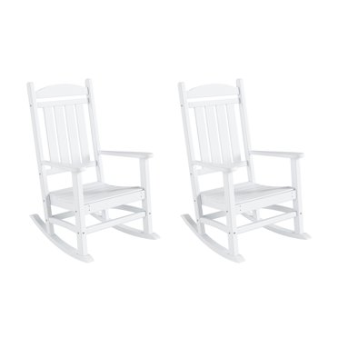 F O O W I N Set of 2 Patio Resin Balcony Rocking Chairs, All-Weather ...