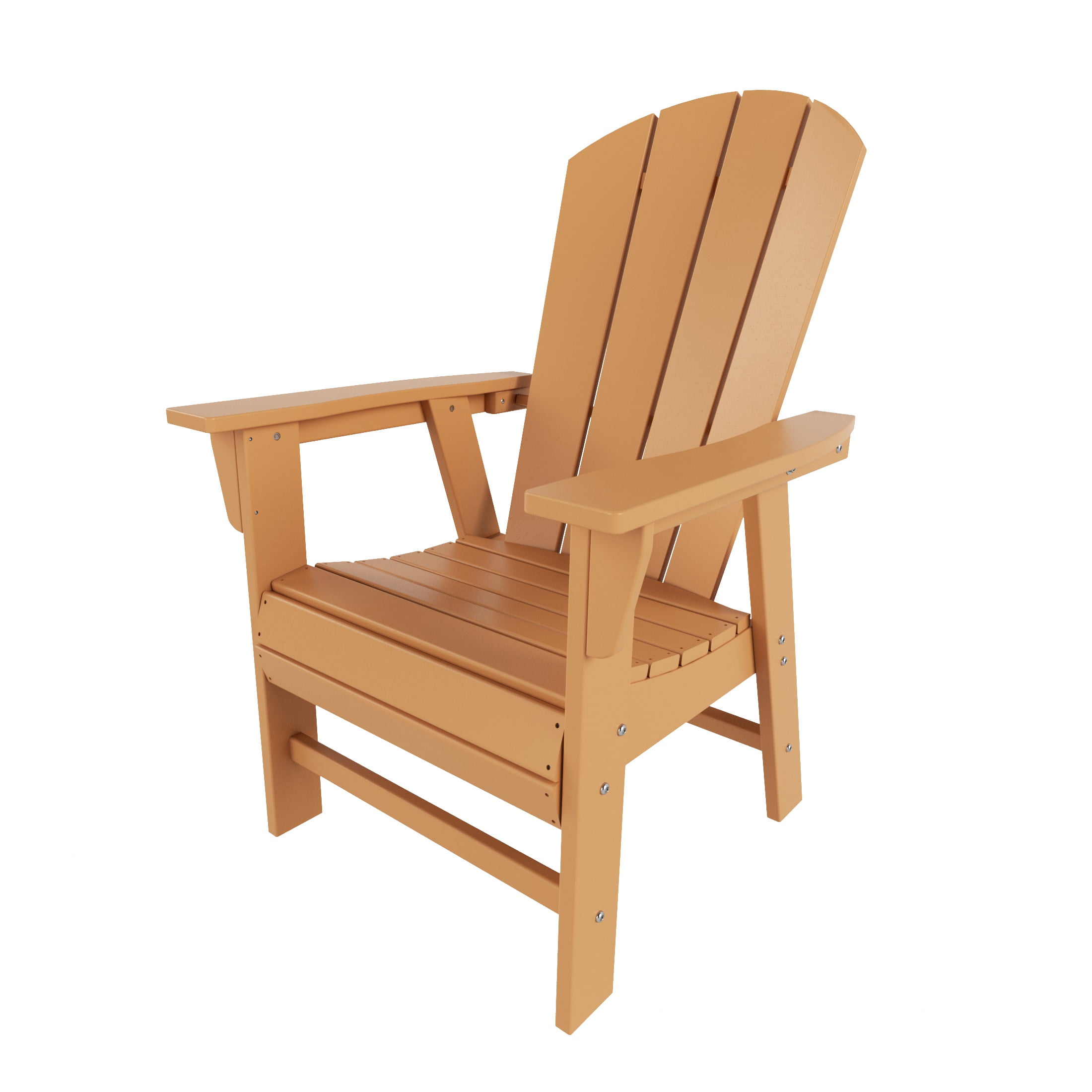 WestinTrends Malibu Adirondack Dining Chairs, All Weather Poly Lumber, Supports 350LBS, Teak ...