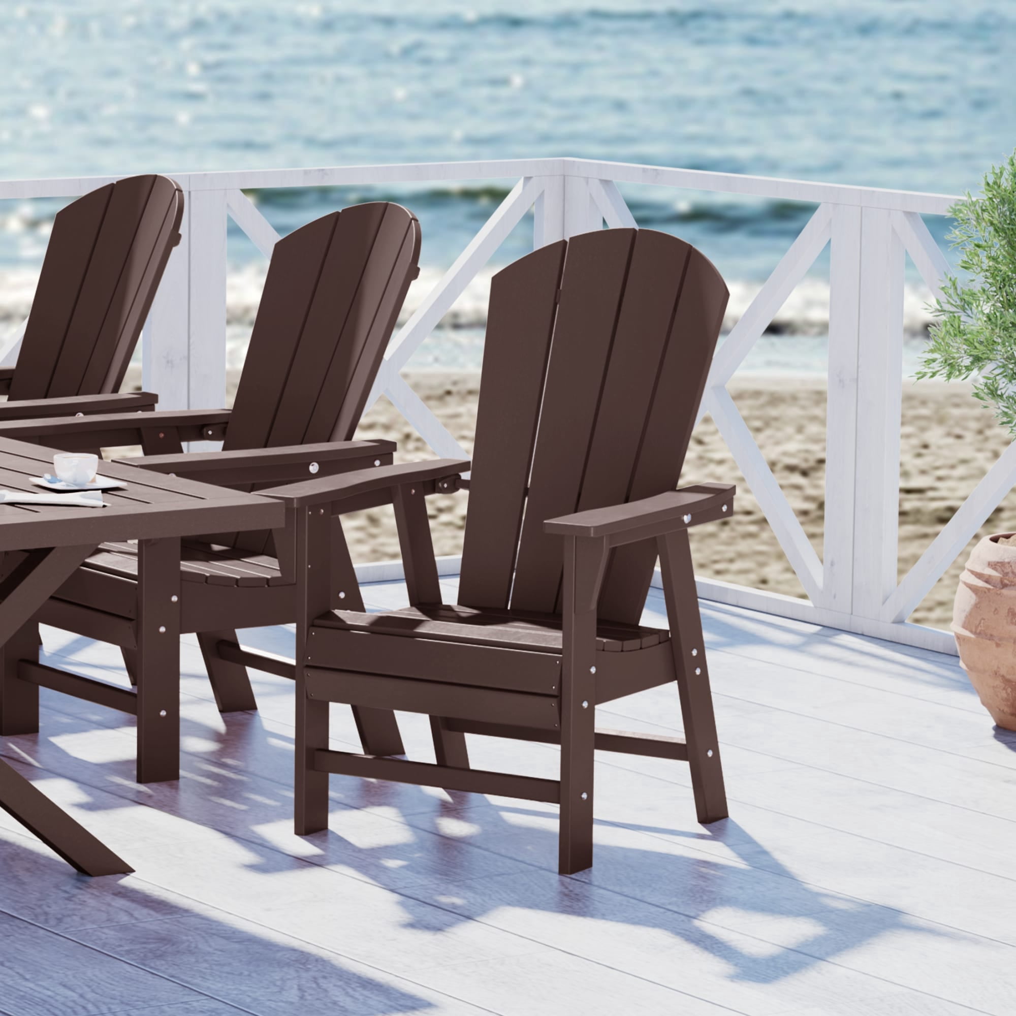 WestinTrends Malibu Patio Dining Chairs, Dark Brown, All-Weather ...