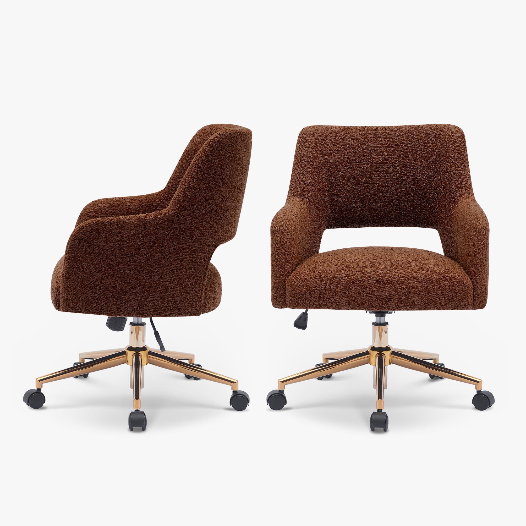 WestinTrends Swivel Vanity Office Chair with Wheels (Set of 2), Rust Orange - Walmart.com