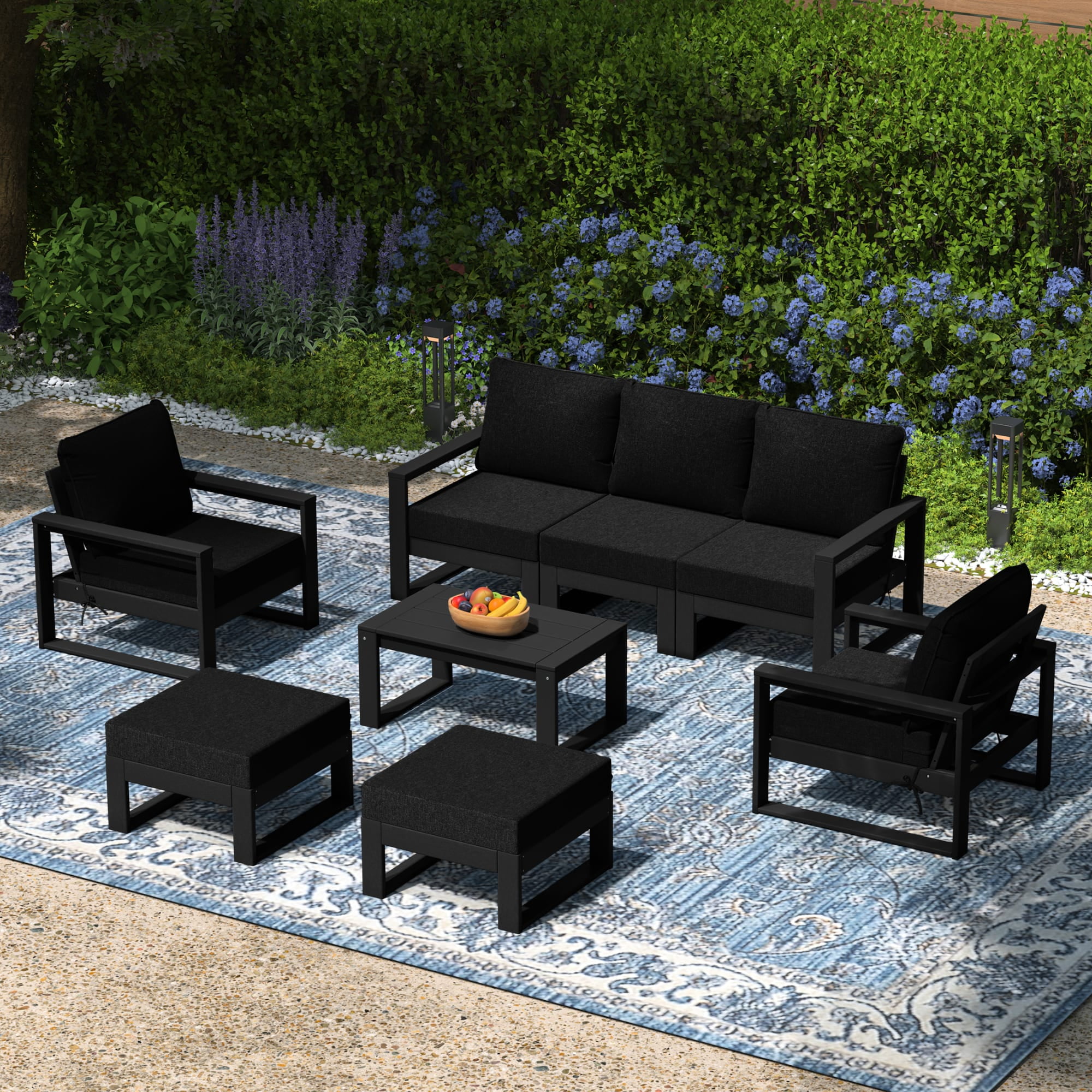 WestinTrends Montara 8-Piece Modern HDPE Outdoor Patio Furniture ...