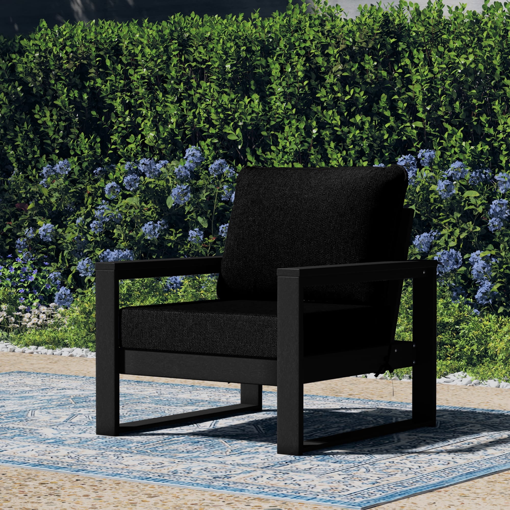 WestinTrends Montara Outdoor Modern HDPE Patio Club Chair with ...