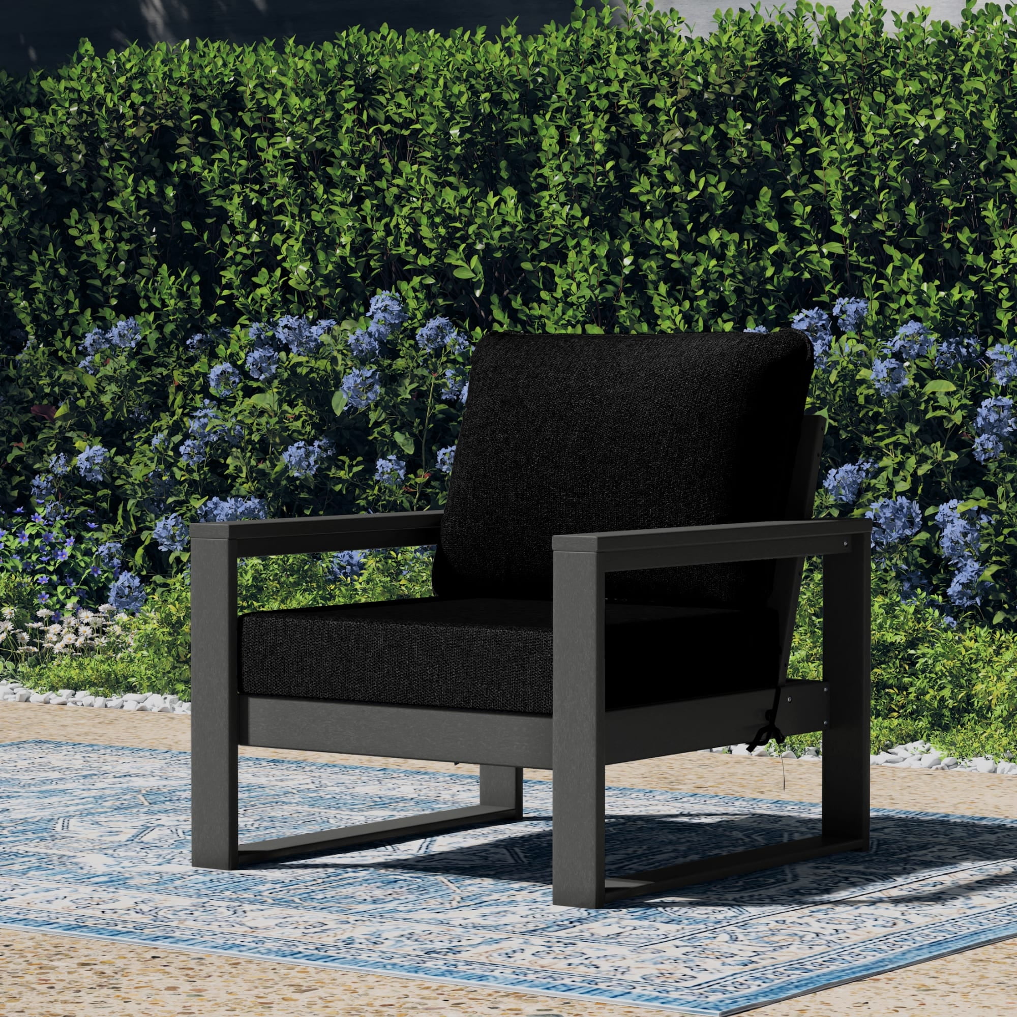 WestinTrends Montara Outdoor Modern HDPE Patio Club Chair with ...