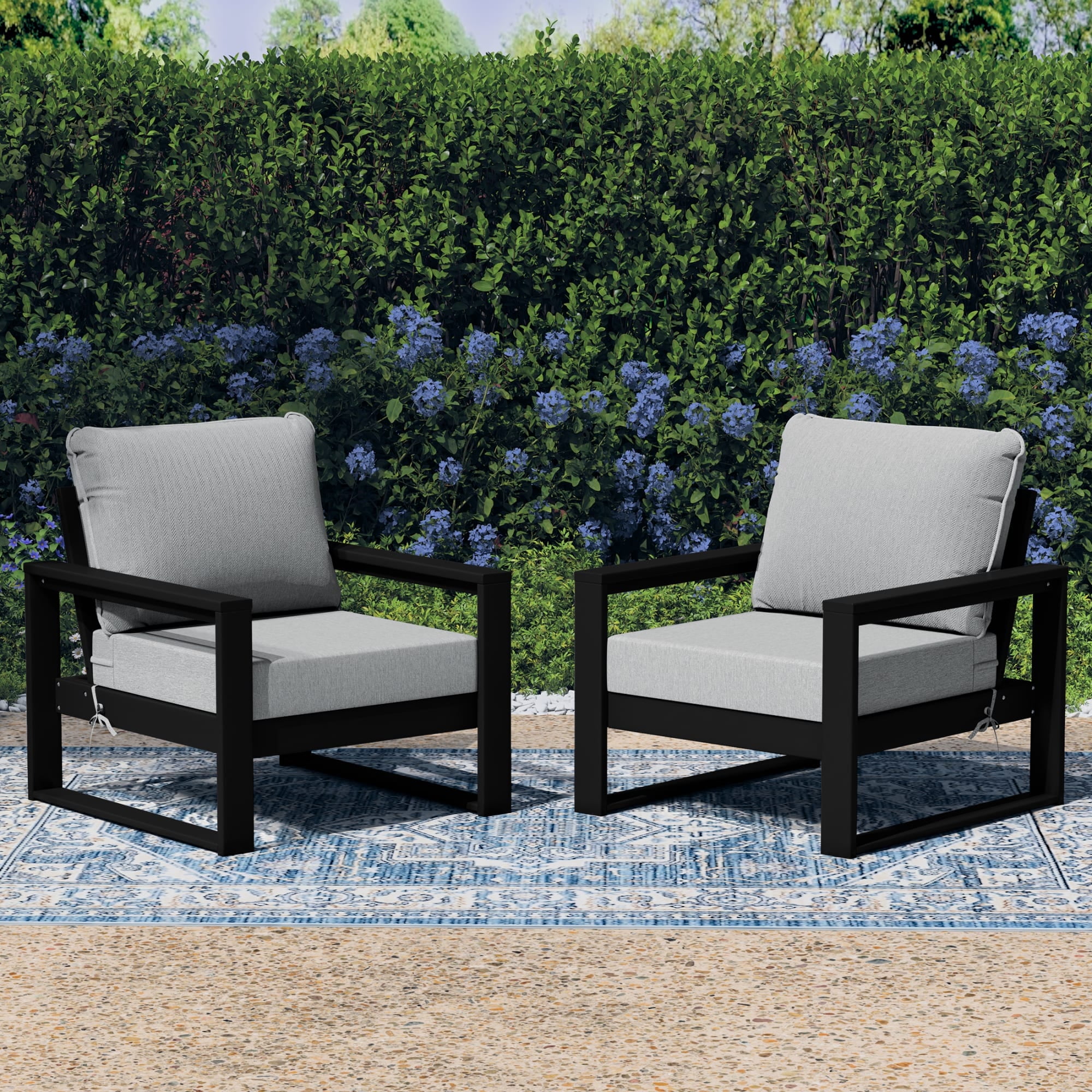 WestinTrends Montara Outdoor Modern HDPE Patio Club Chair with ...