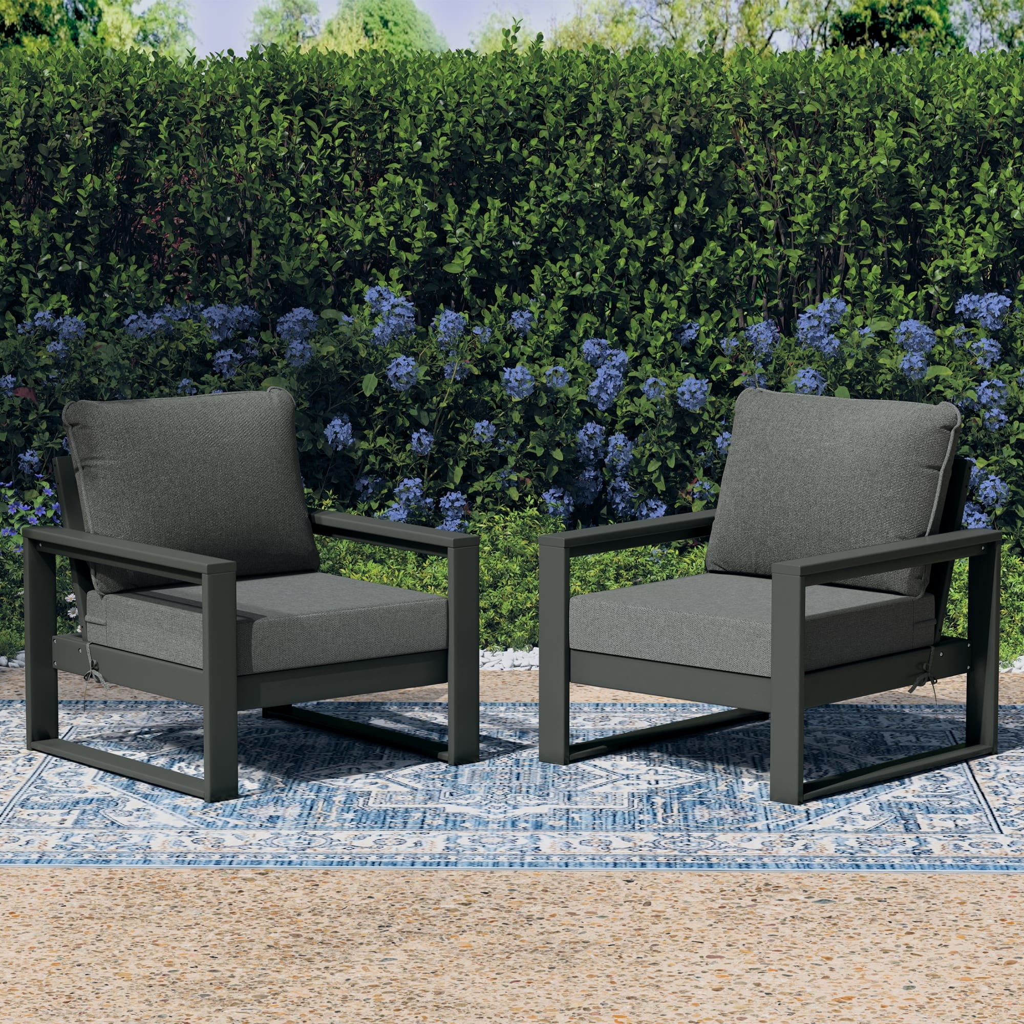 WestinTrends Montara Outdoor Modern HDPE Patio Club Chair with ...