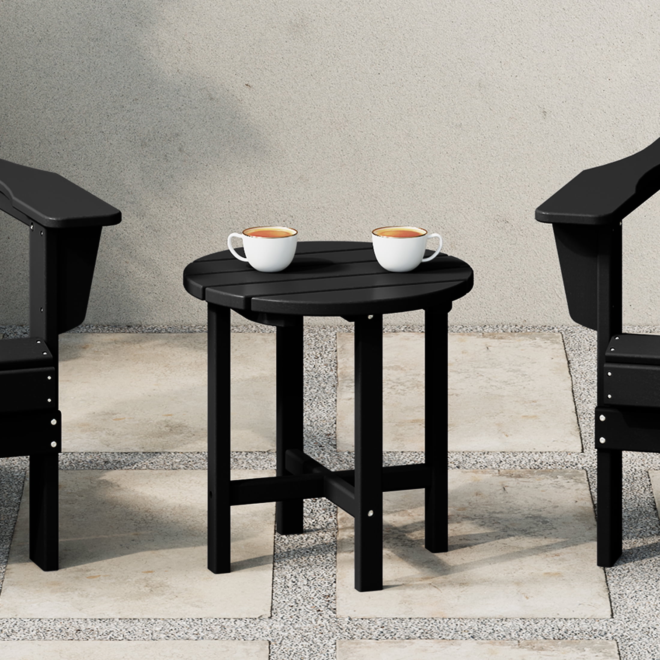 WestinTrends Outdoor Black Side Table, All Weather Poly Lumber ...