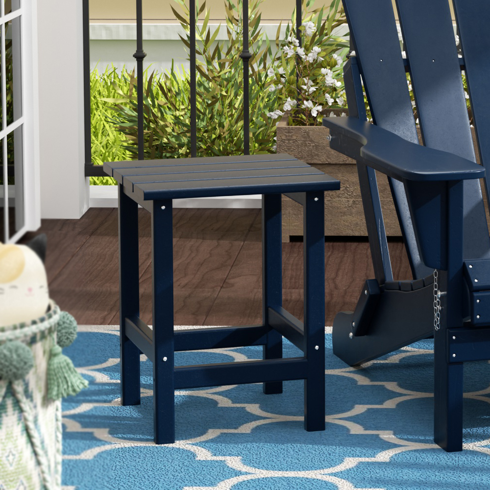 WestinTrends Outdoor White Side Table, All Weather Poly Lumber ...