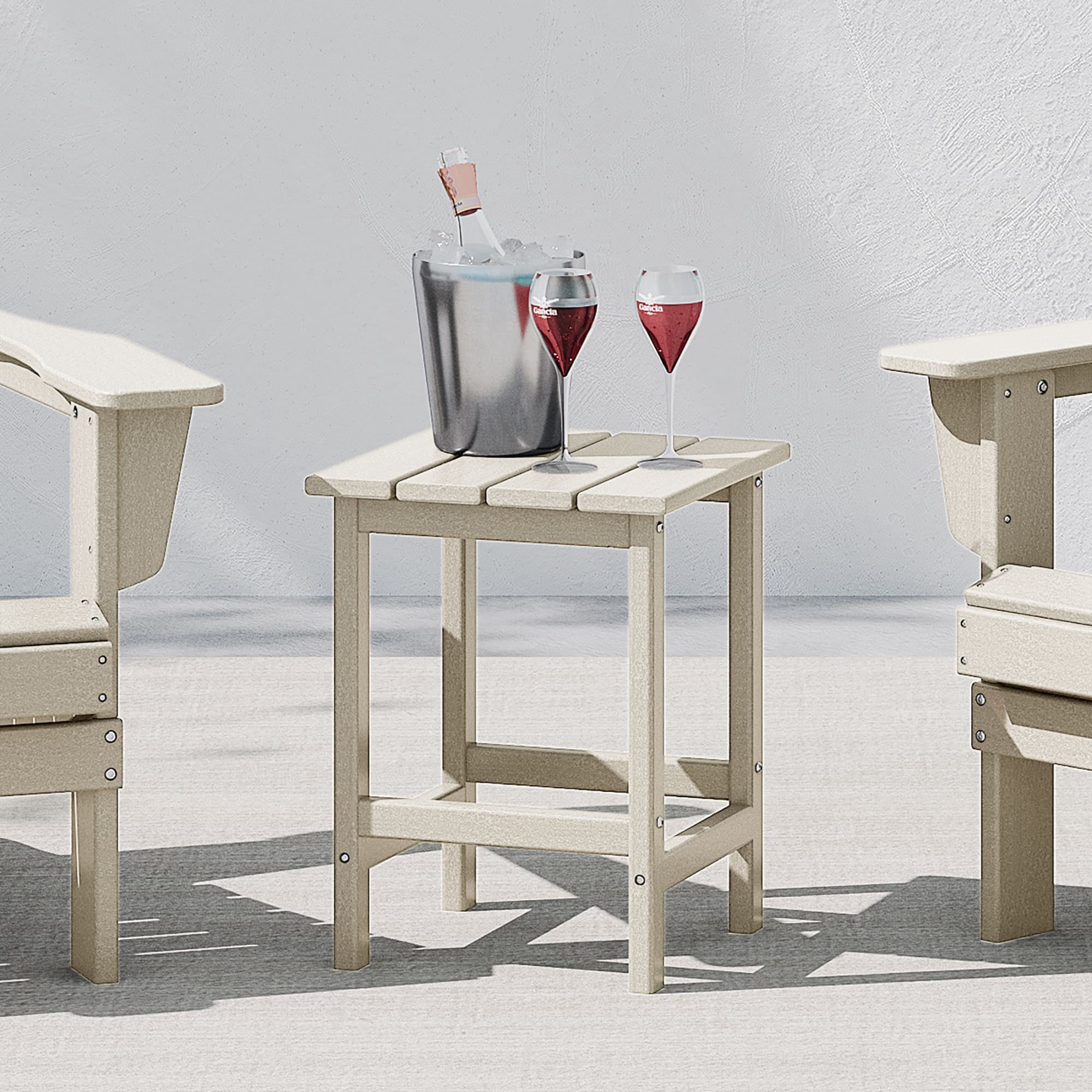WestinTrends Outdoor Side Table, HDPE Plastic Patio Table 14x14x18.3 ...