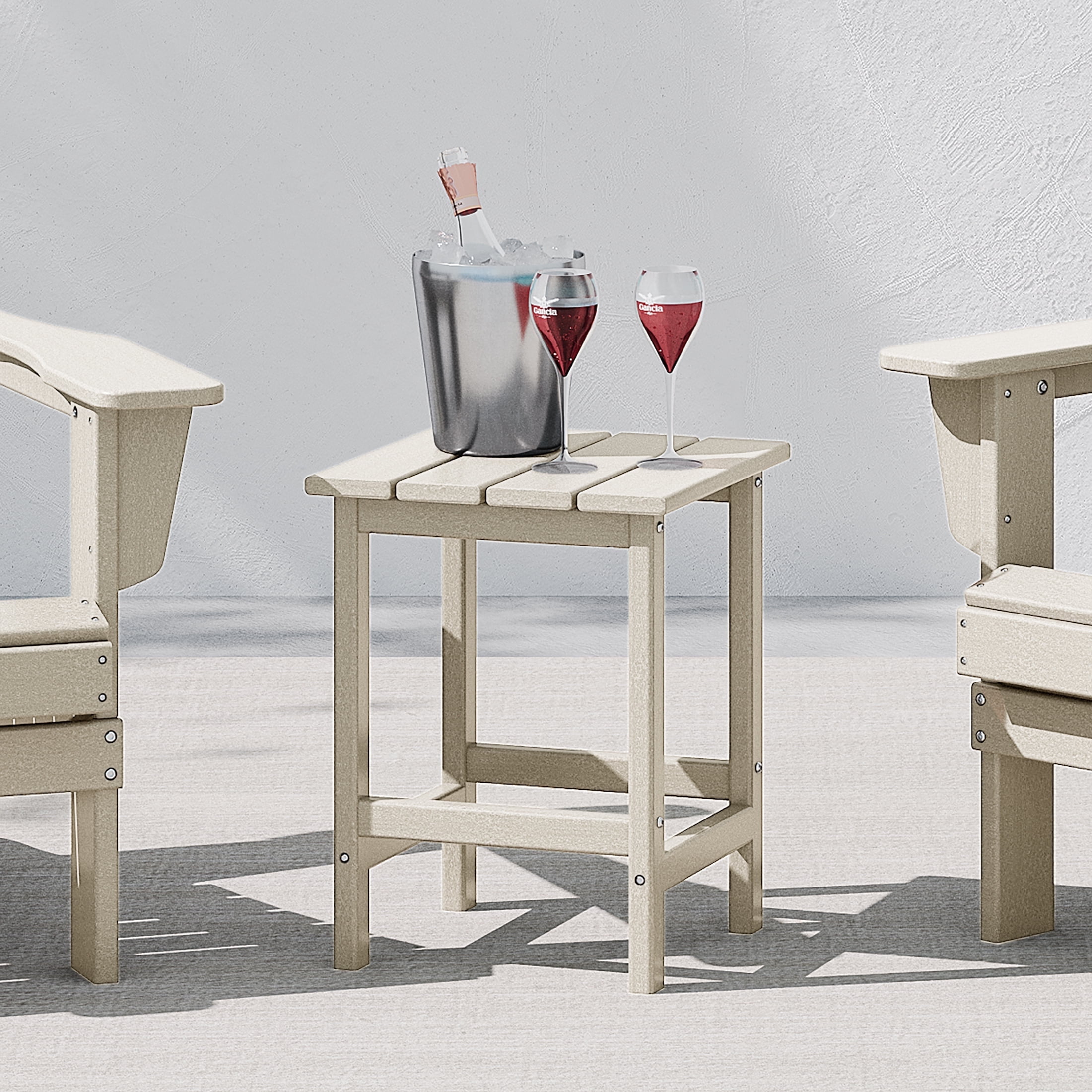 WestinTrends Outdoor Side Table, All Weather Poly Lumber Adirondack ...