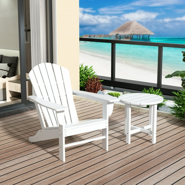 WestinTrends Outdoor White Side Table, All Weather Poly Lumber ...