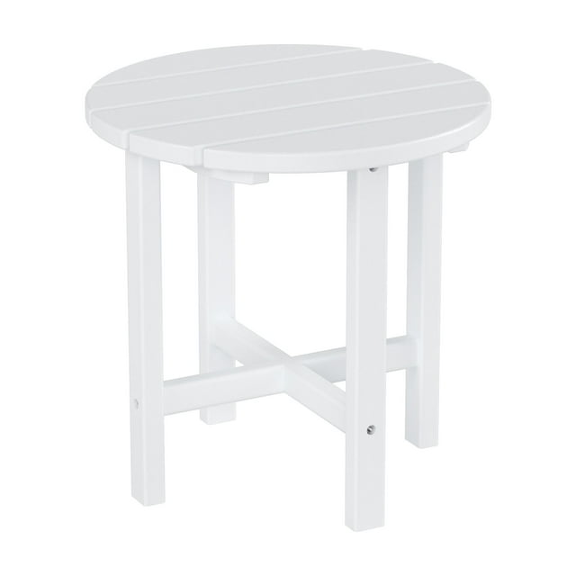 WestinTrends Outdoor White Side Table, All Weather Poly Lumber ...