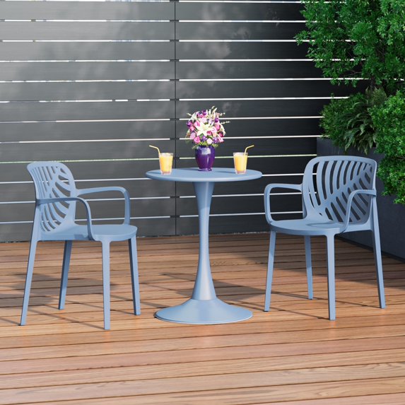 WestinTrends Playa 3-Piece Outdoor Indoor Metal Patio Dining Table Set ...