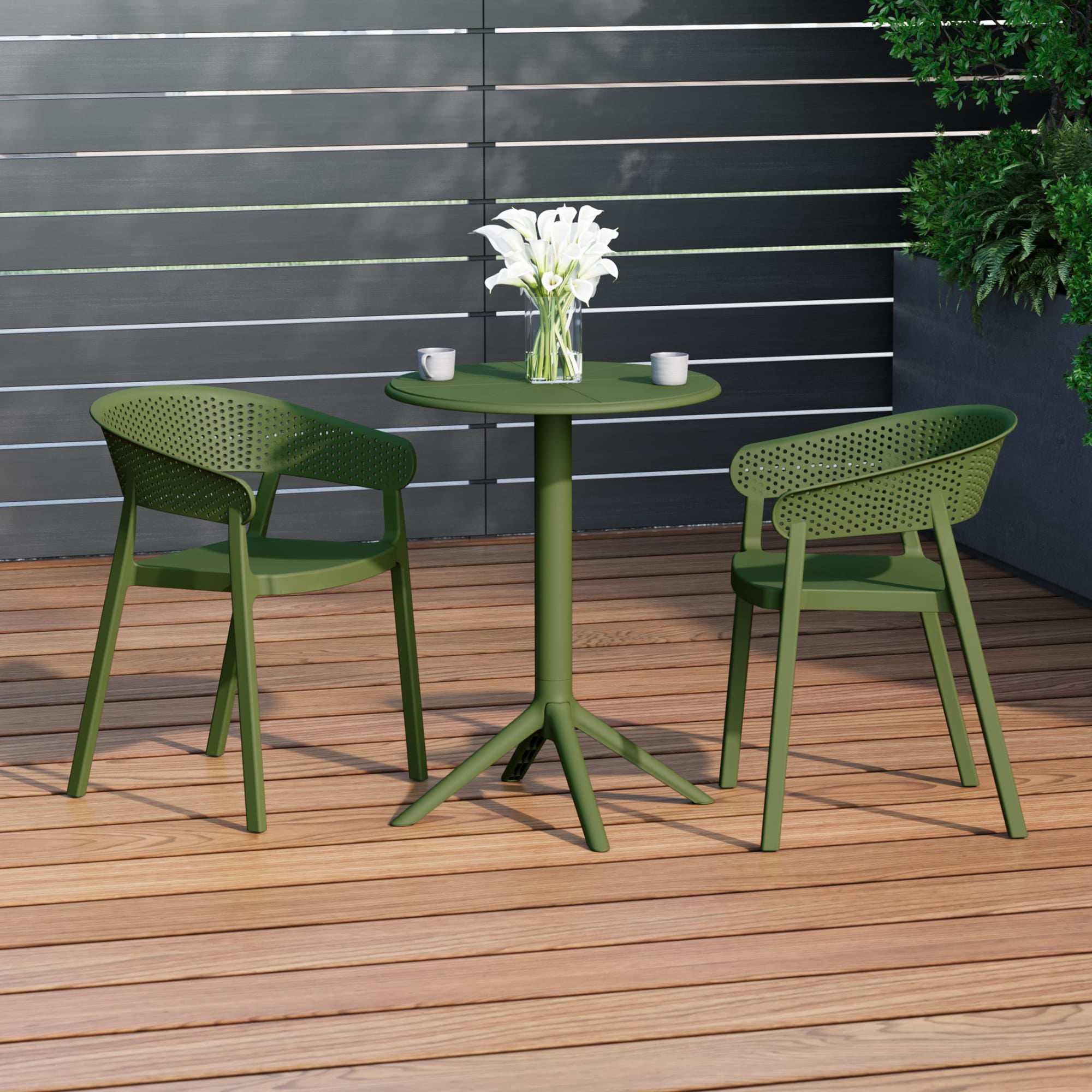 WestinTrends Playa 3-Piece Outdoor Resin Patio Bistro Table Set with ...