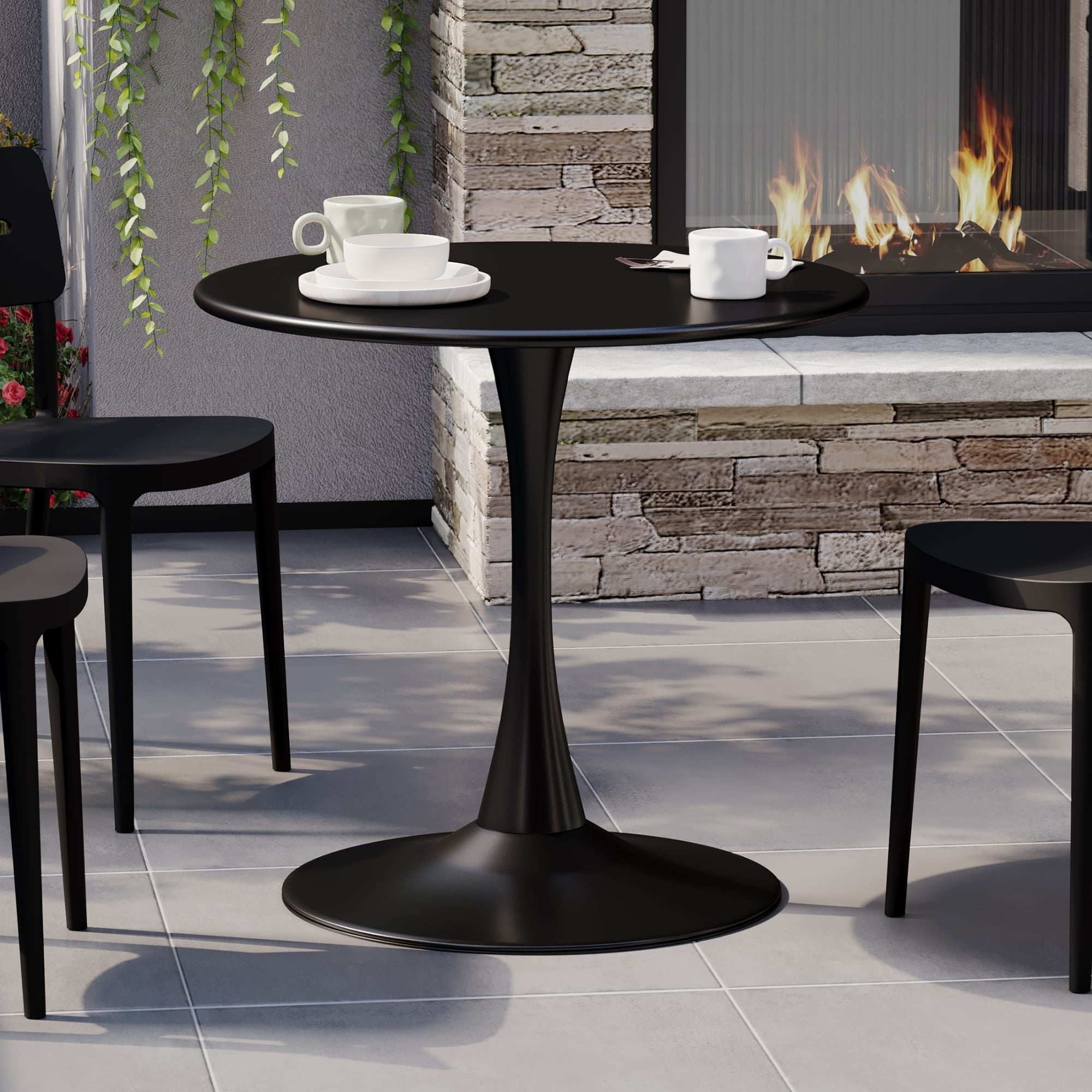 WestinTrends Playa 31.5" Round Outdoor Indoor Metal Cocktail Dining ...