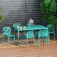 WestinTrends Playa 7-Piece Outdoor Metal Rectangle Patio Dining Table ...
