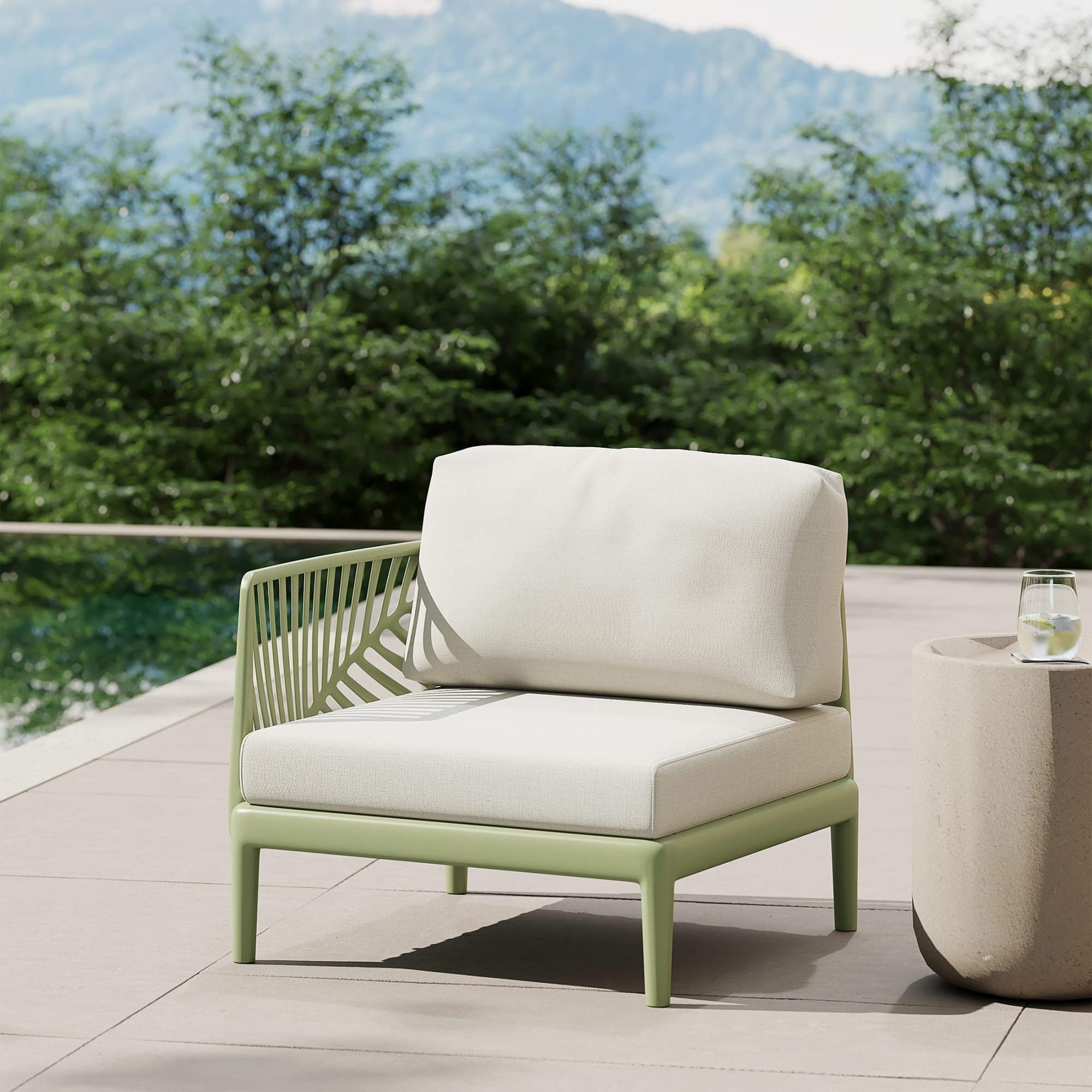 WestinTrends Playa Modern Outdoor Polypropylene Resin Left Arm Facing ...