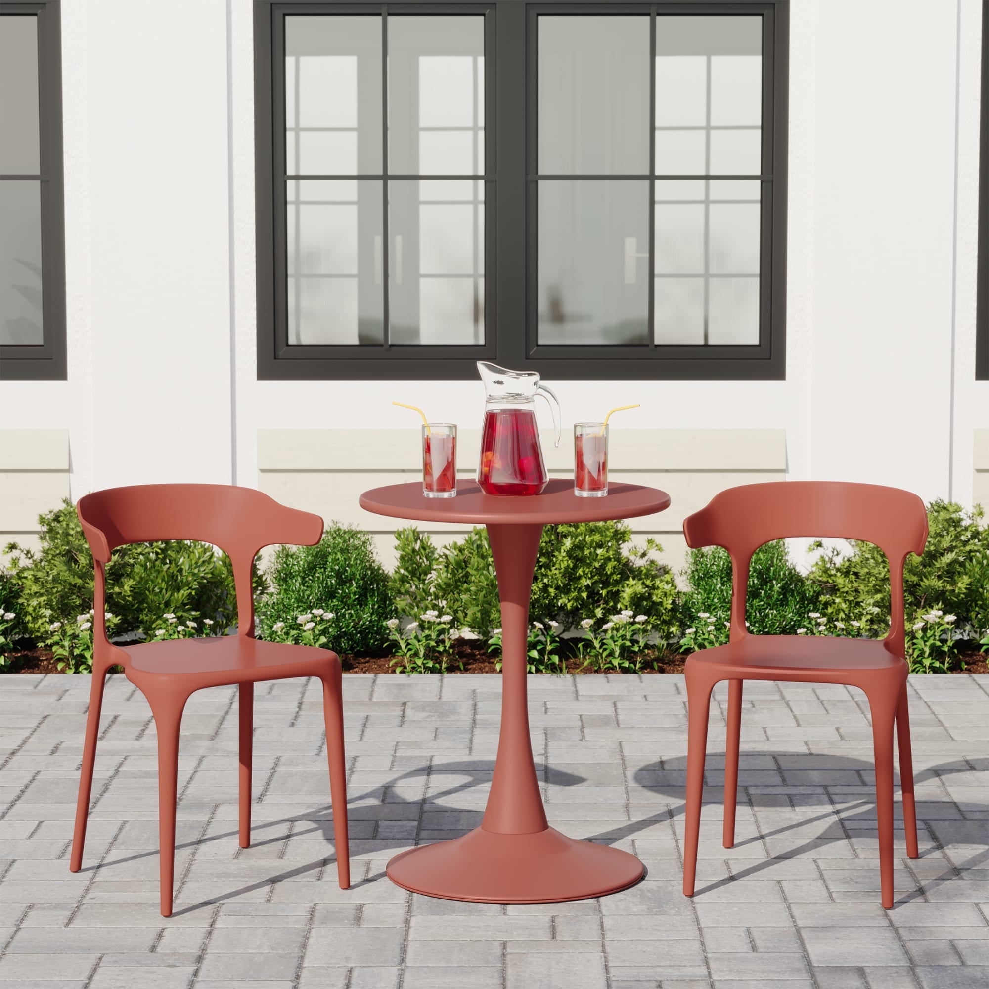 WestinTrends Playa Modern Stackable Resin Plastic Patio Dining Chair ...