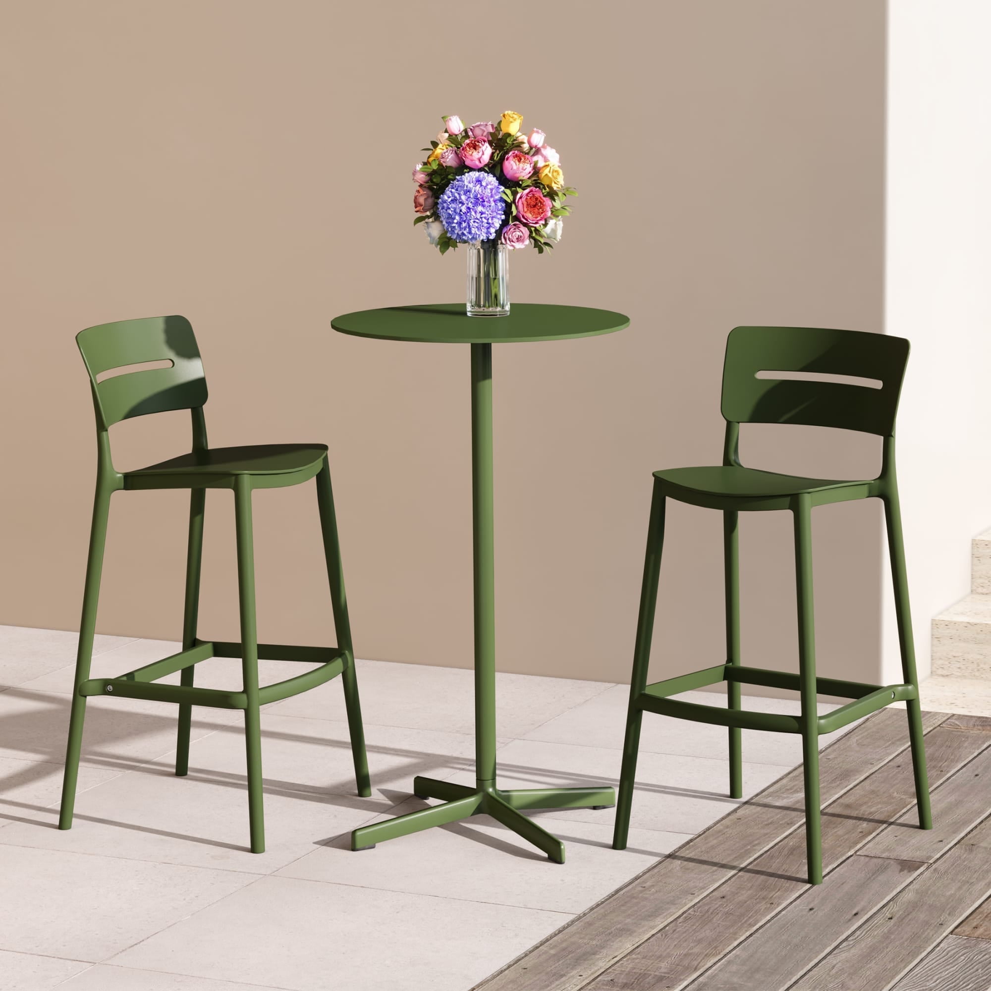 WestinTrends Playa Stackable Polypropylene Resin Plastic Outdoor Patio ...