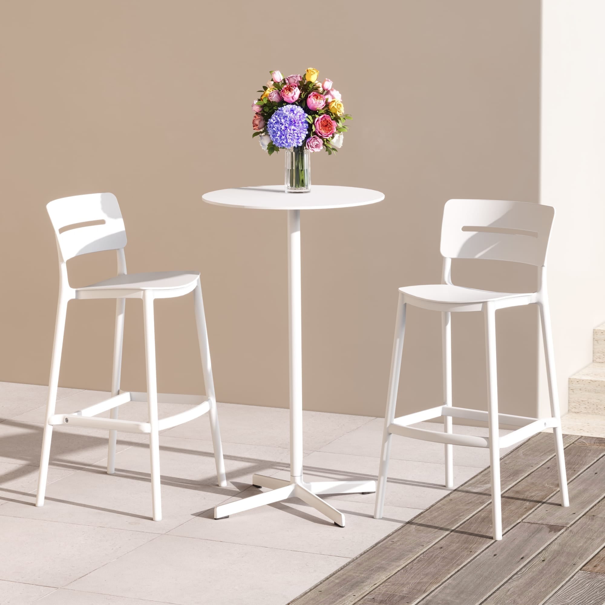 WestinTrends Playa Stackable Polypropylene Resin Plastic Outdoor Patio ...