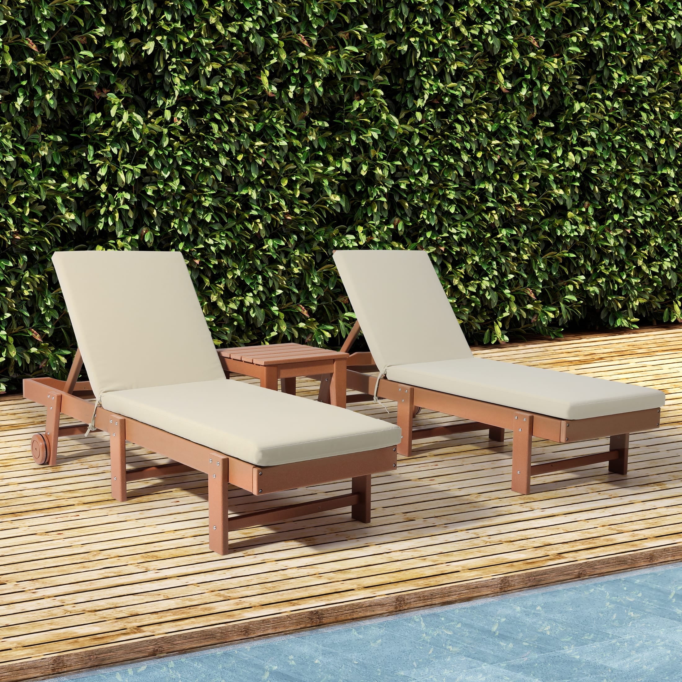 WestinTrends Solace Outdoor Chaise Lounge Chair Cushions Set of 2, 70 ...