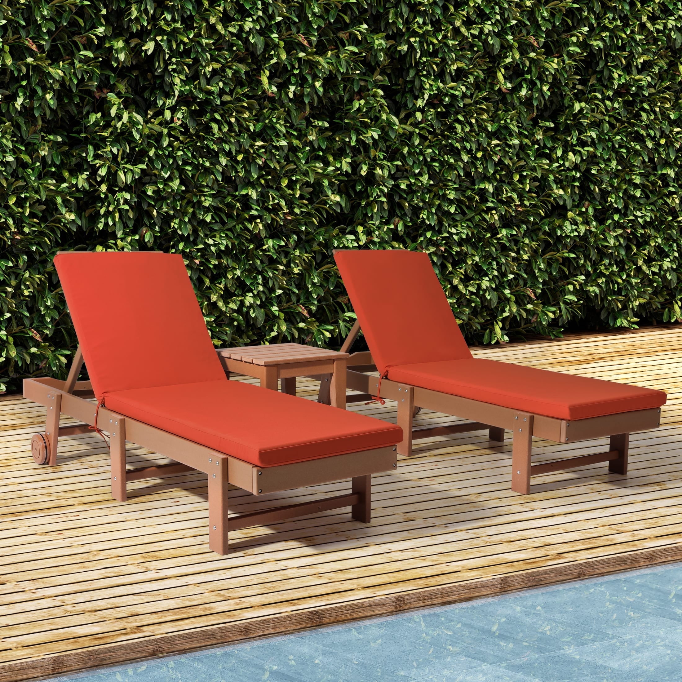 WestinTrends Solace Outdoor Chaise Lounge Chair Cushions Set of 2, 70 ...