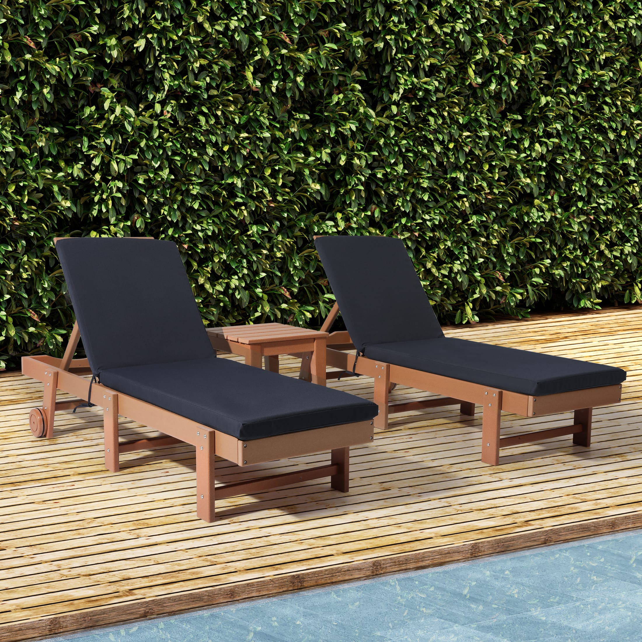 WestinTrends Solace Outdoor Chaise Lounge Chair Cushions Set of 2, 78 ...