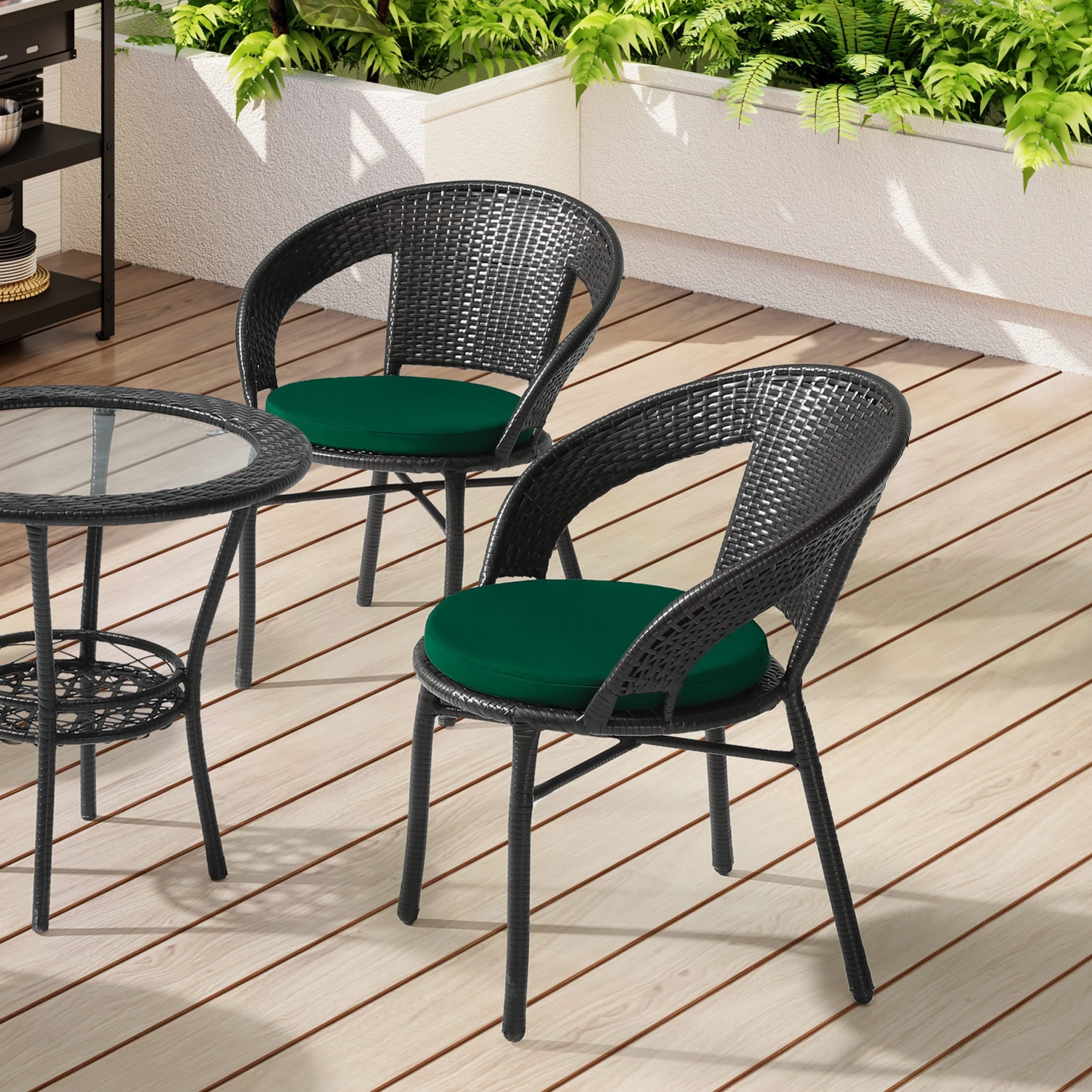 WestinTrends Solace Outdoor Patio Kitchen Dining Chair Round Seat ...
