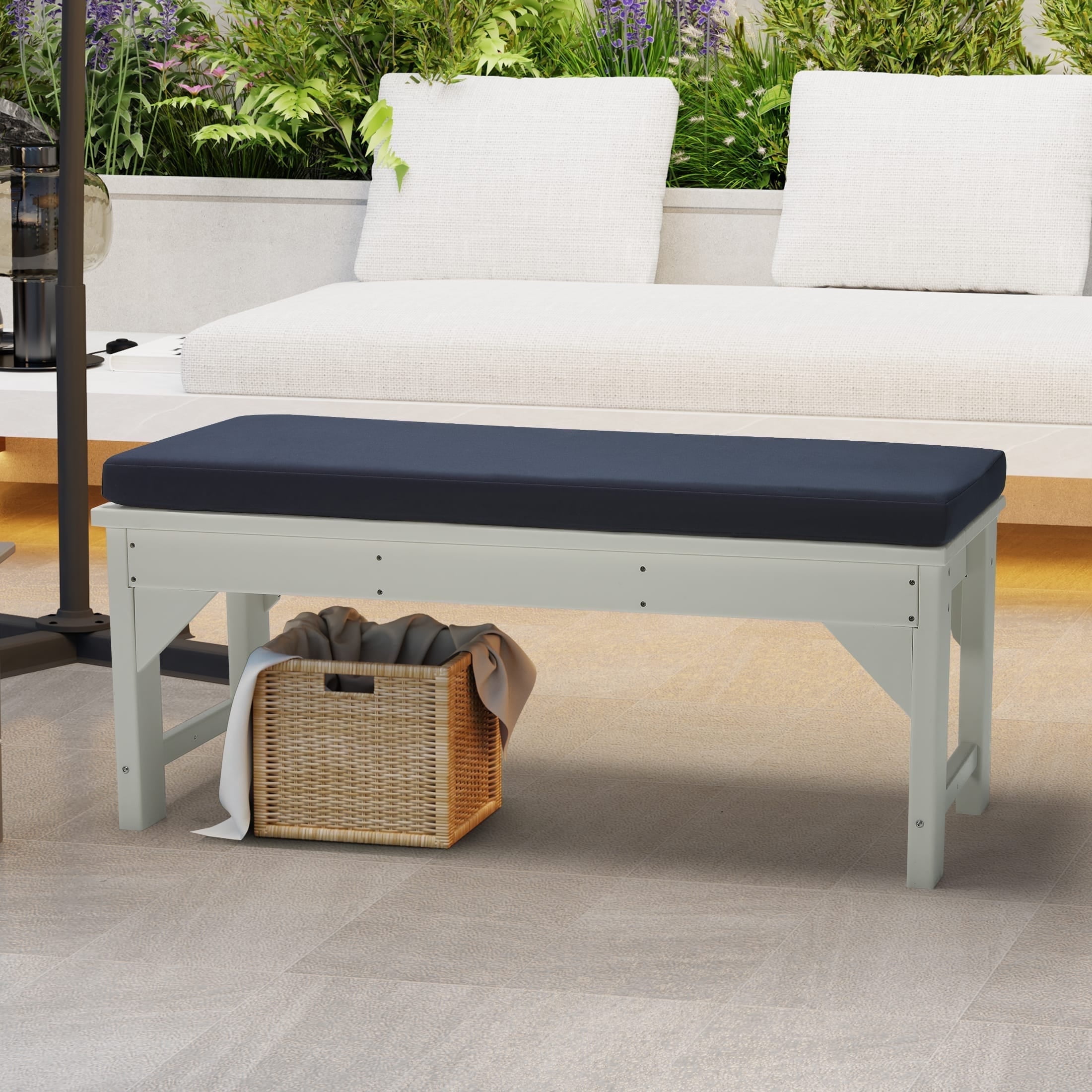 WestinTrends Solace Water Resistant Outdoor Patio Bench Seat Cushion ...
