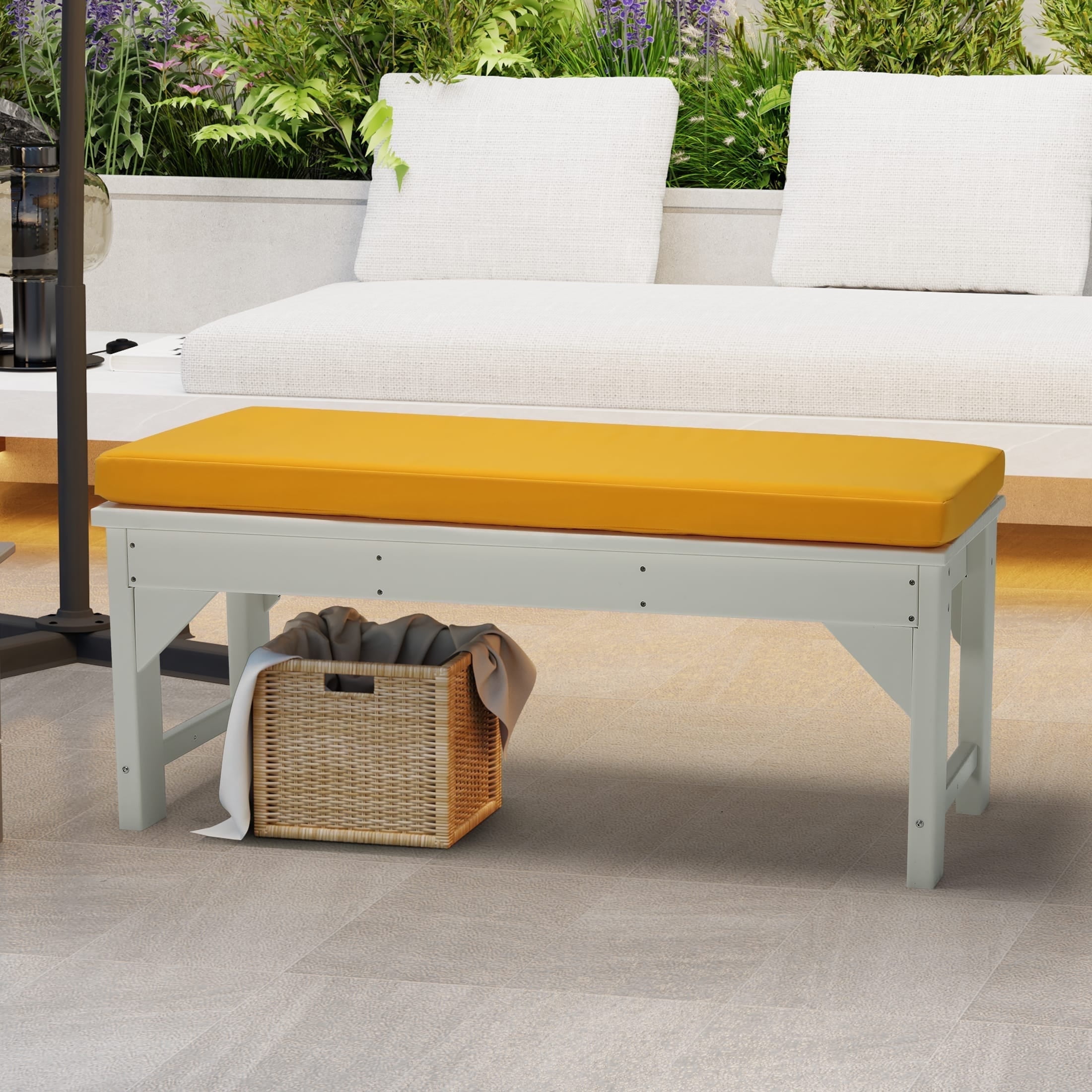 WestinTrends Solace Water Resistant Outdoor Patio Bench Seat Cushion ...
