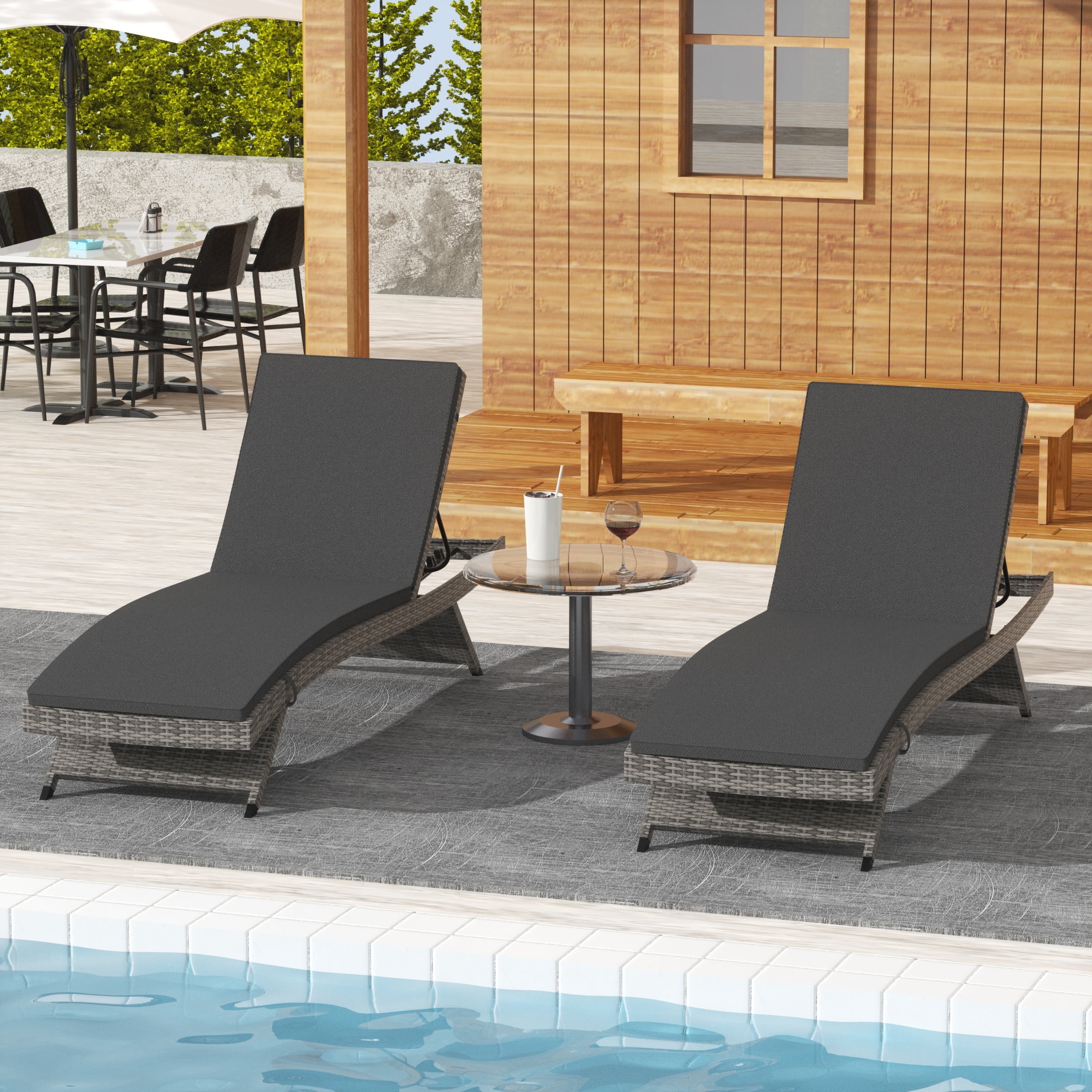 WestinTrends Somerset Wicker Outdoor Chaise Lounge Set of 2, All ...
