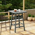 WestinTrends Outdoor 42" Height HDPE Patio Square Bar Table, Gray ...